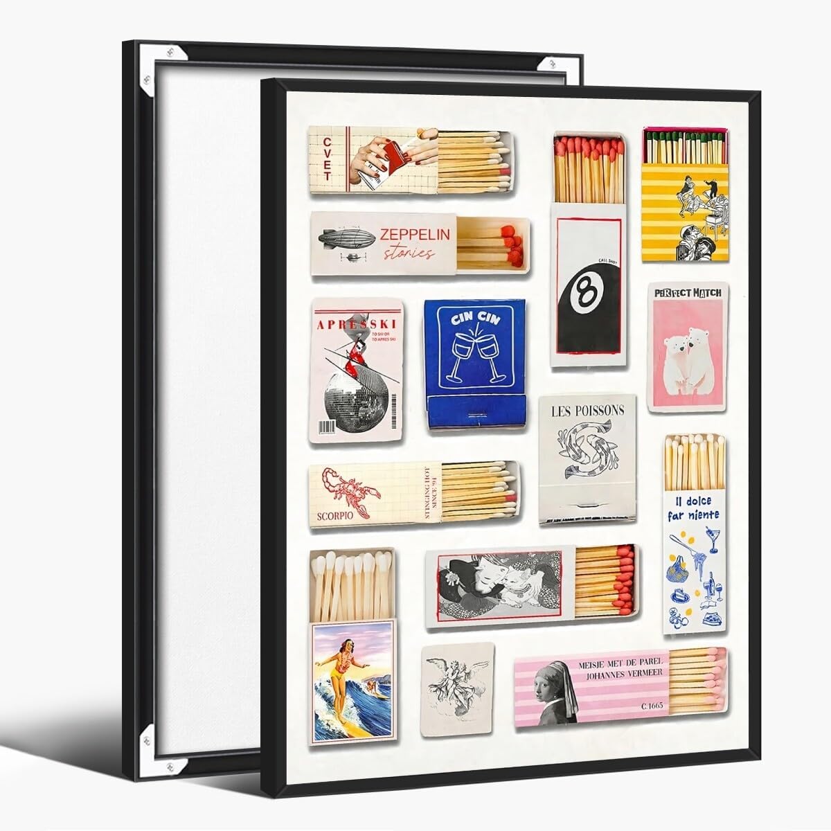 AXXPosters Trendy Preppy Matchbox Posters,Funky Vintage Matchbook ...
