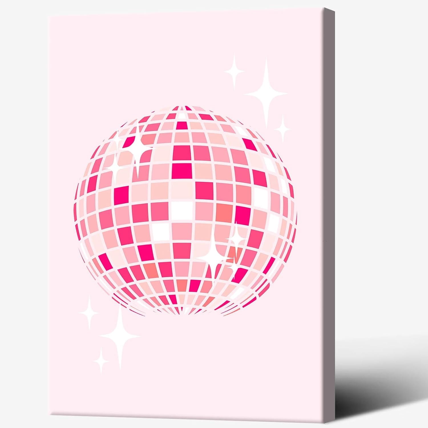 AXXPosters Trendy Preppy Mirrorball Posters Pink And White Wall Decor ...
