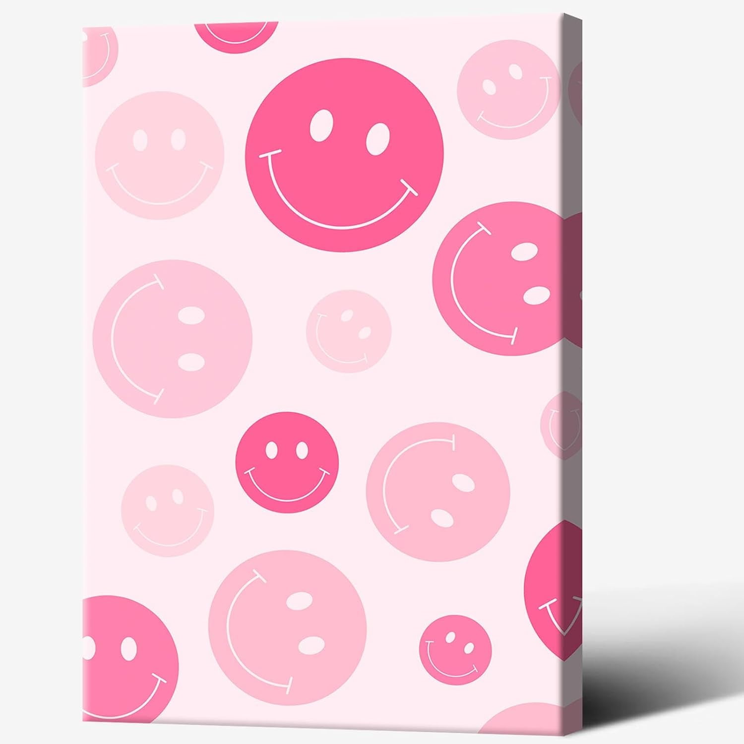 AXXPosters Trendy Preppy Smiley Face Posters Pink And White Wall Decor ...