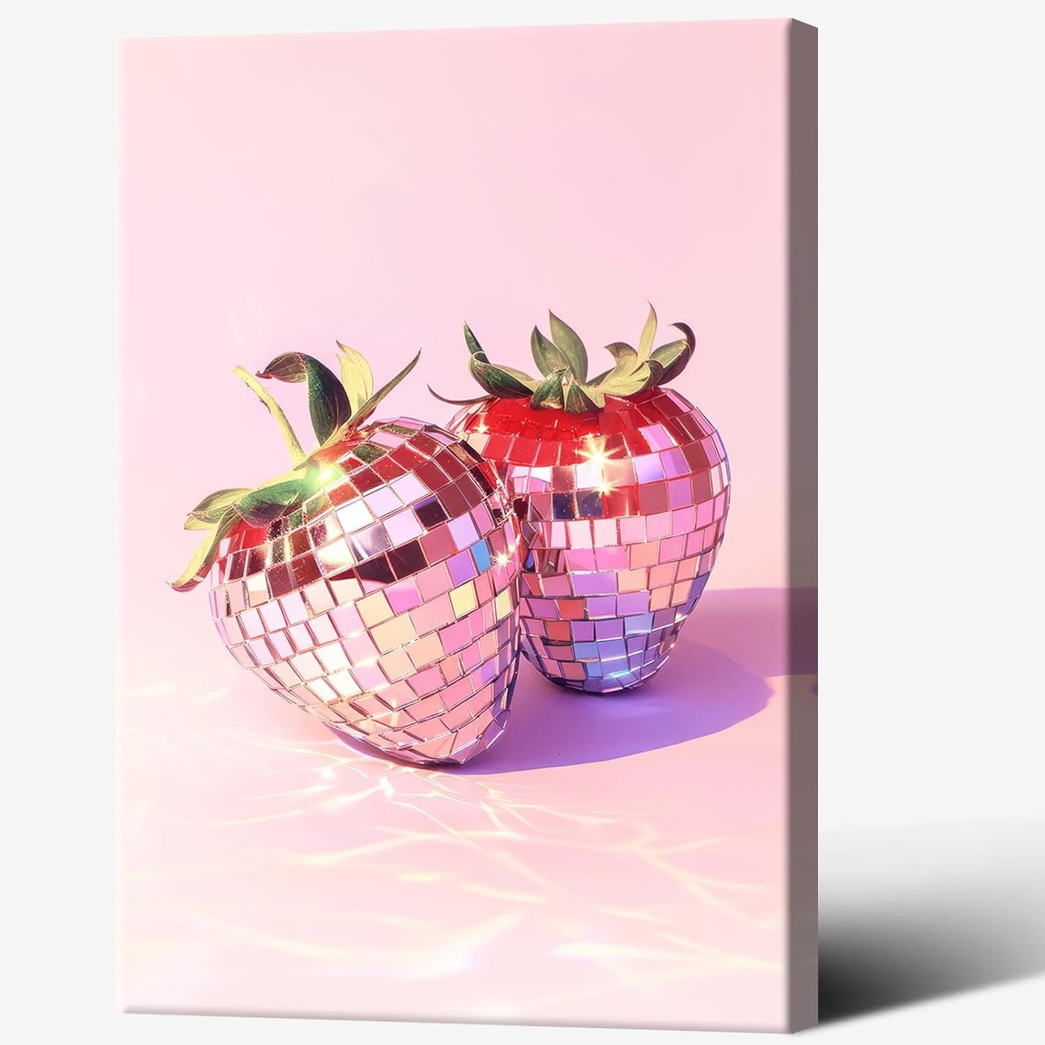 AXXPosters Trendy Preppy Strawberry Mirrorball Posters Pink And White ...