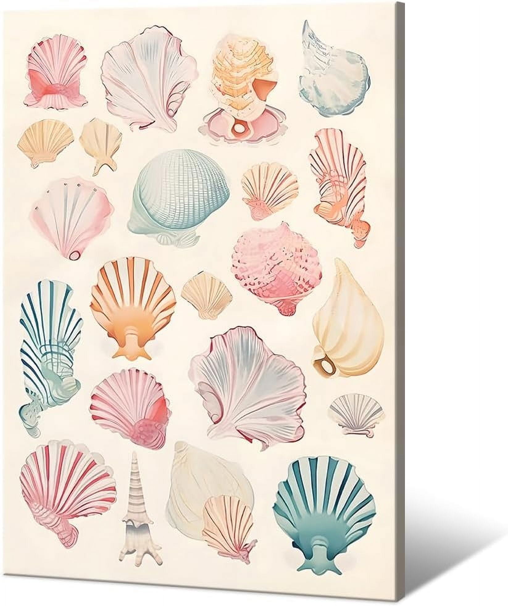 AXXPosters Trendy Surf Poster Pink Coastal Cowgirl Wall Art Decor Maximalist Seashell Canvas ...