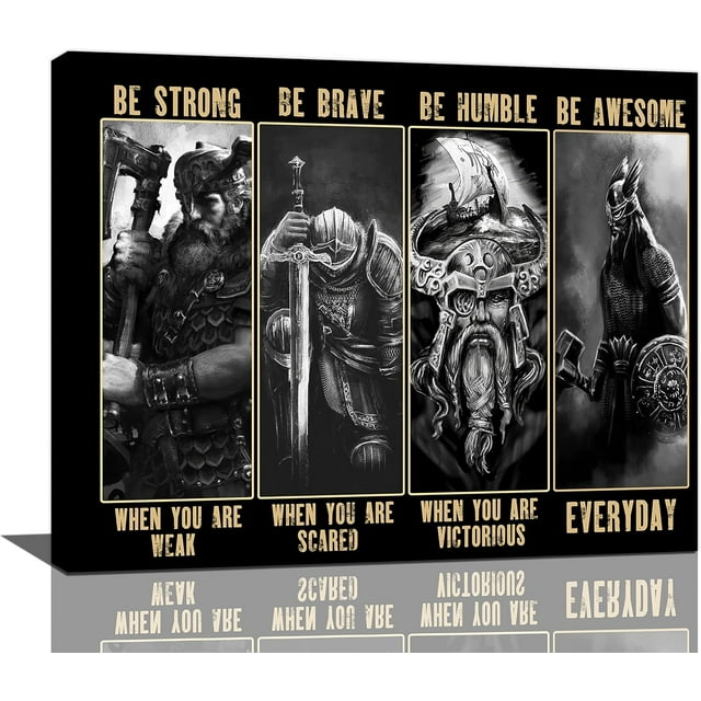 AXXPosters-Viking Warrior Wall Art Viking Samurai Picture Wall Decor Be ...