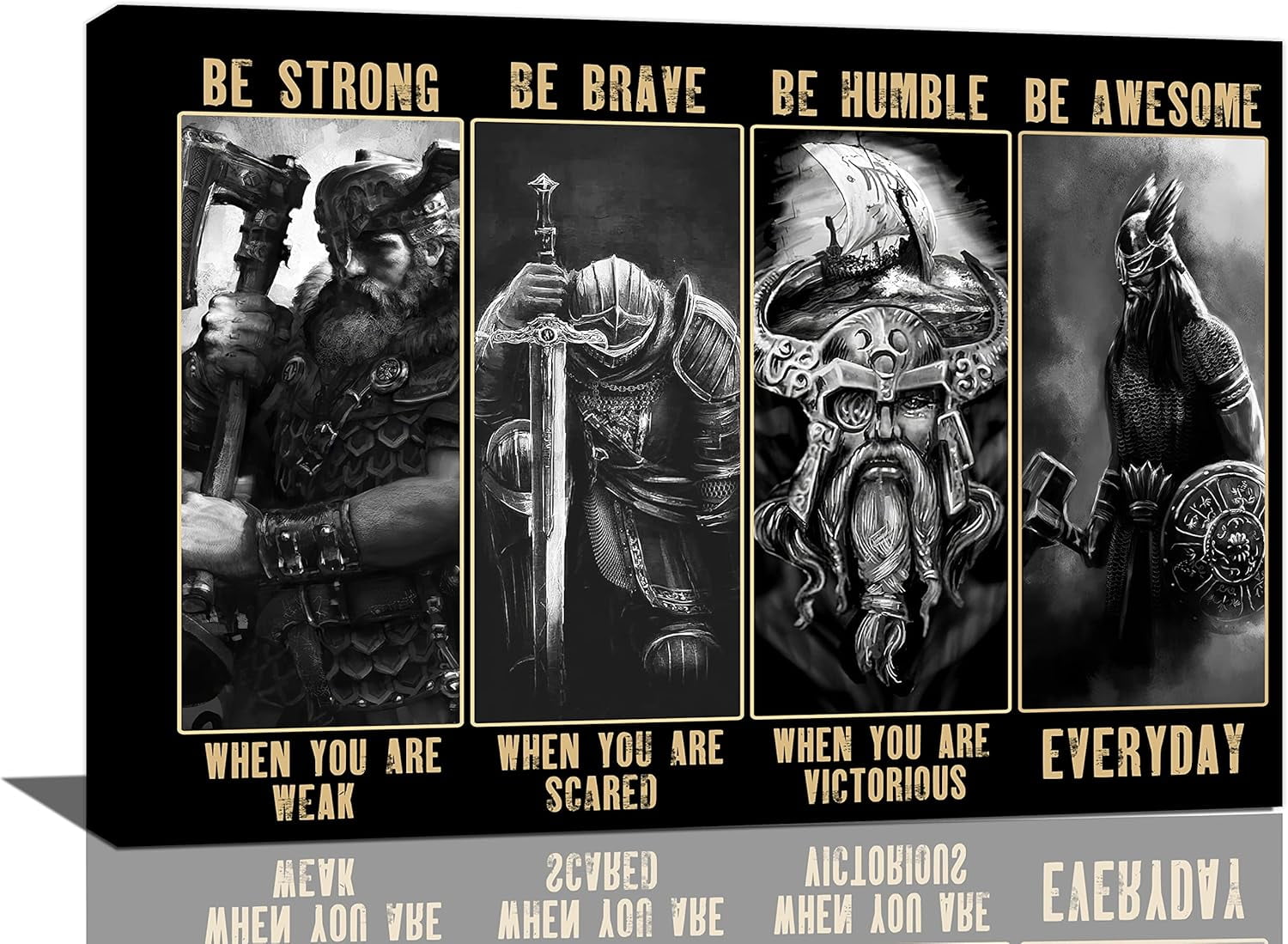 AXXPosters-Viking Warrior Wall Art Viking Samurai Picture Wall Decor Be ...