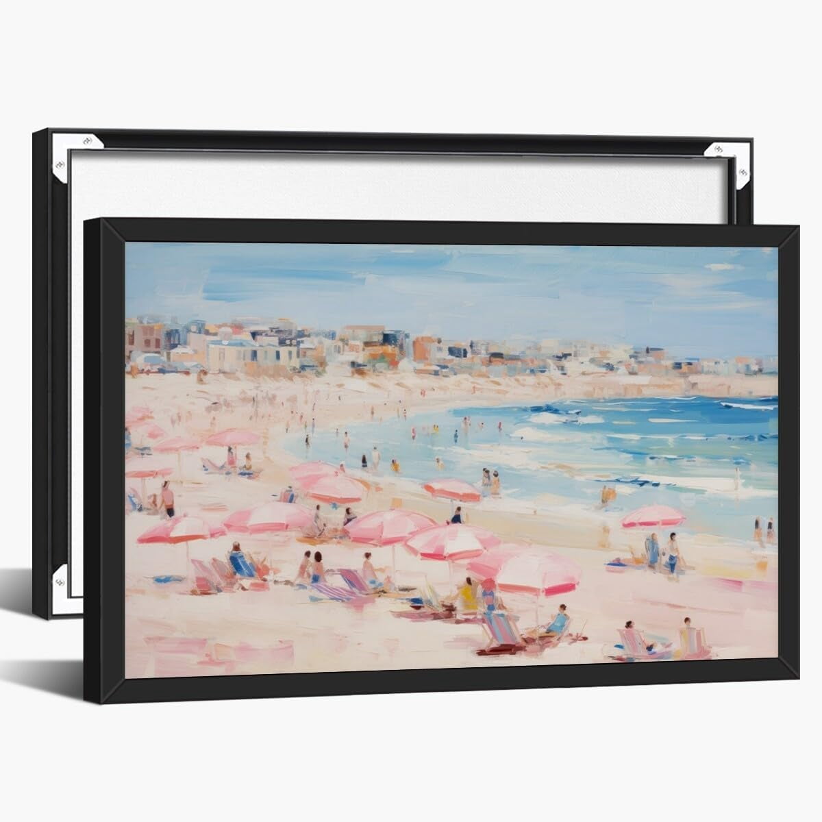 AXXPosters Vintage Beach Canvas Wall Art Abstract Coastal Art Poster ...