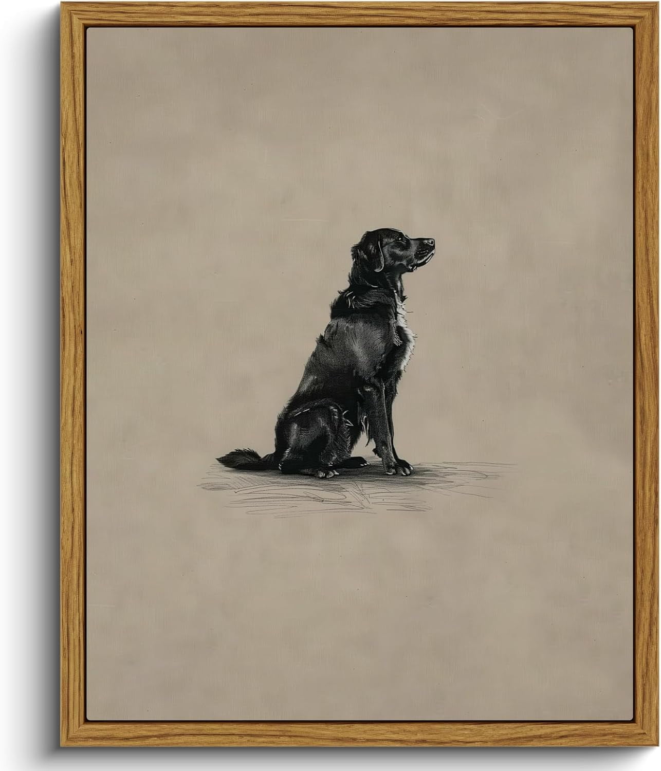 AXXPosters-Vintage Black Dog Wall Art, Bedroom Living Room Minimalist ...