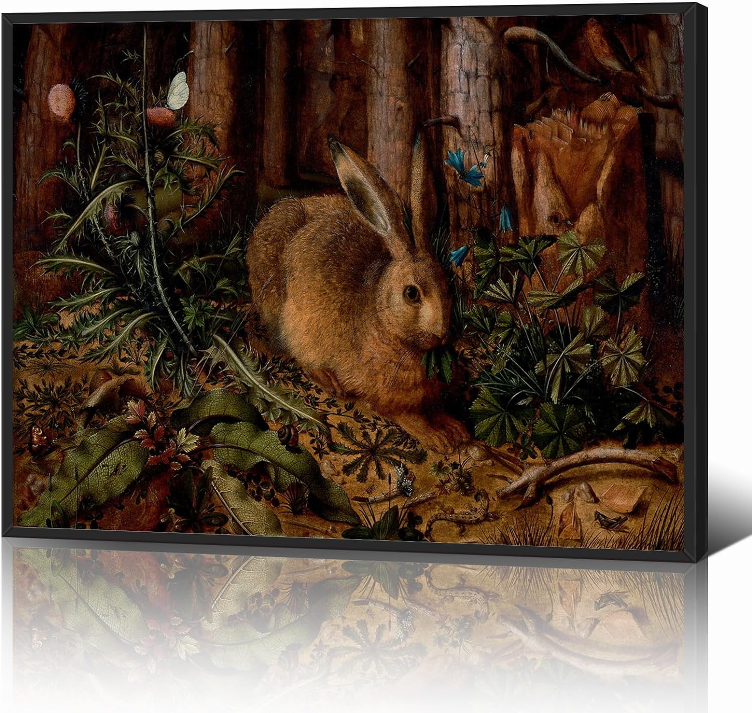 AXXPosters Vintage Easter Rabbit Canvas Wall Art, Retro Bunny Pictures ...