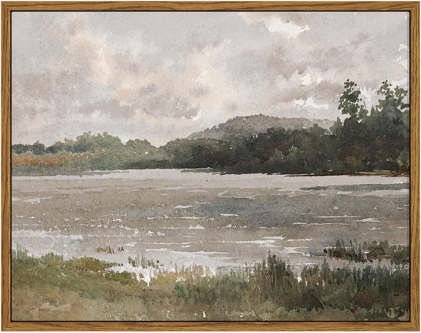 AXXPosters-Vintage Nature Wall Art, Lakeside Landscape Paintings Art ...