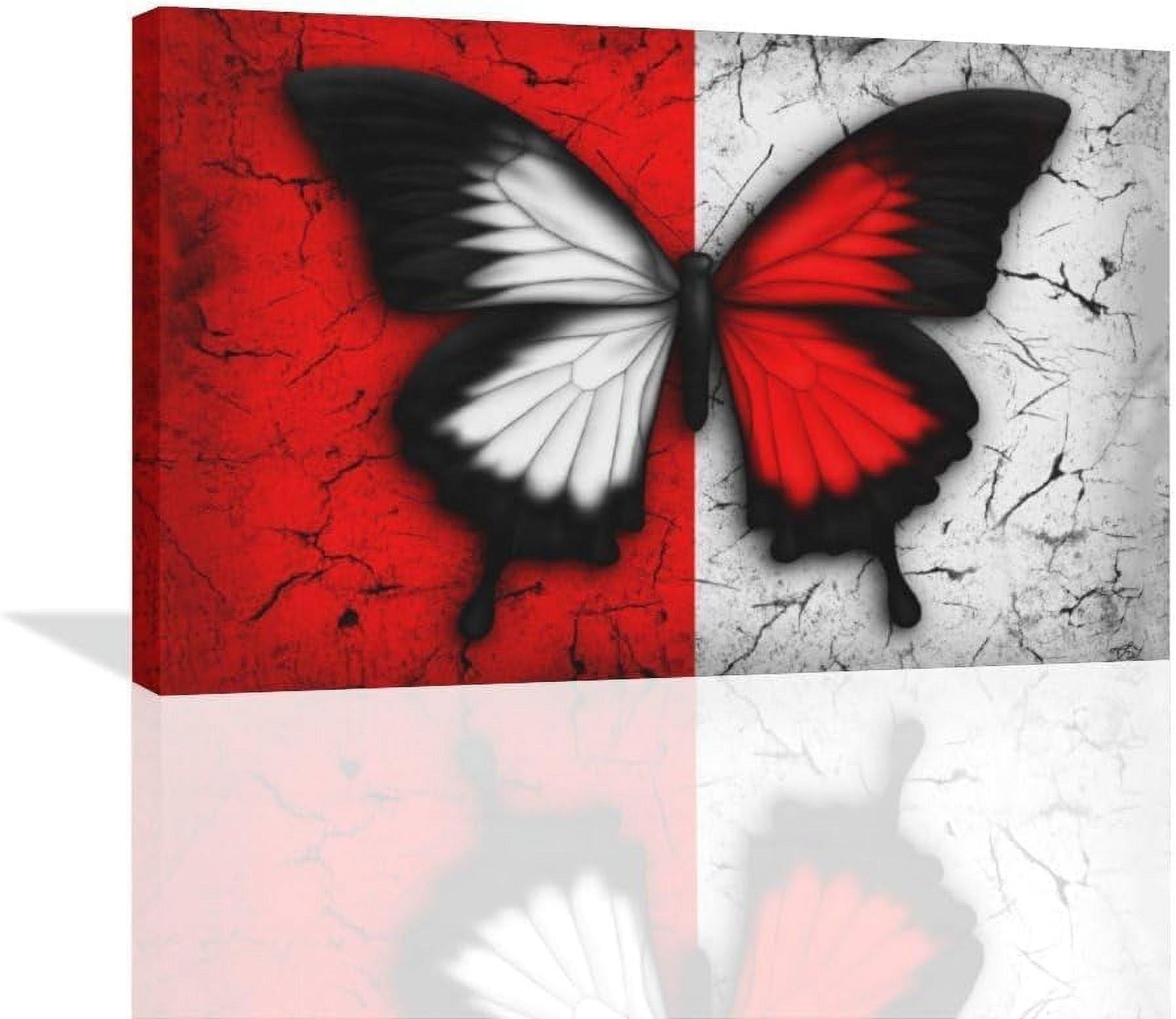 AXXPosters-Vintage Rose Painting Canvas Wall Art, Retro Black And White ...