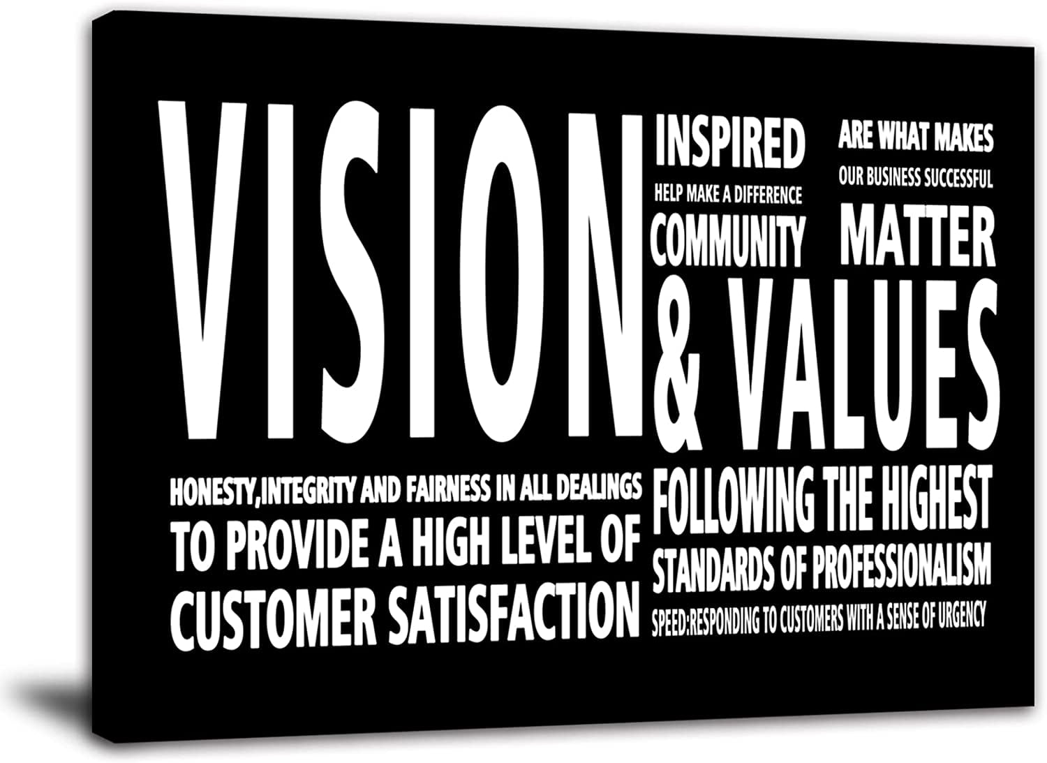 AXXPosters-Vision & Values Office Wall Art - Motivational Office Canvas ...