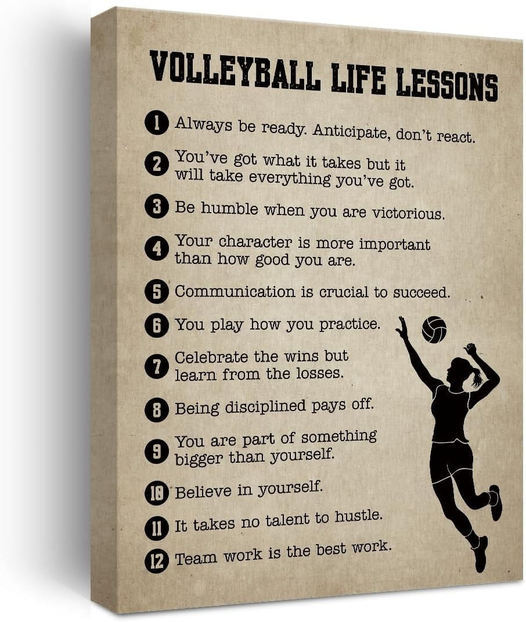 AXXPosters-Volleyball Gifts Inspirational Wall Decor Canvas Wall Art ...
