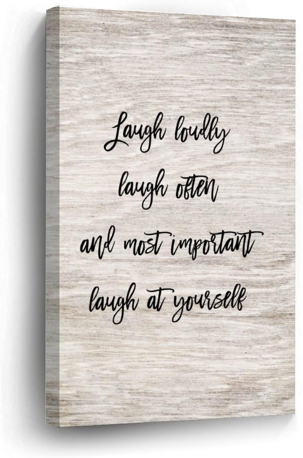 AXXPosters Wall Art Canvas 16x24in,Laugh Loudly Laugh Often And Most ...