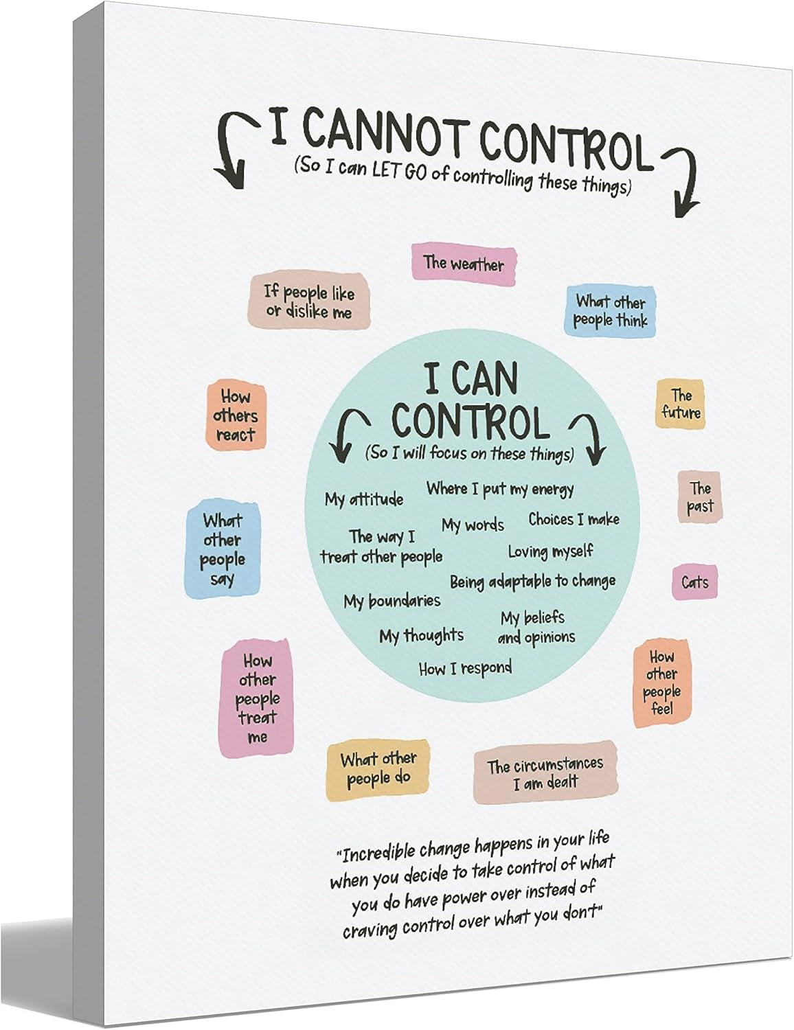 AXXPosters-Wall Art Print, Things I Can Control Art Print on Canvas ...