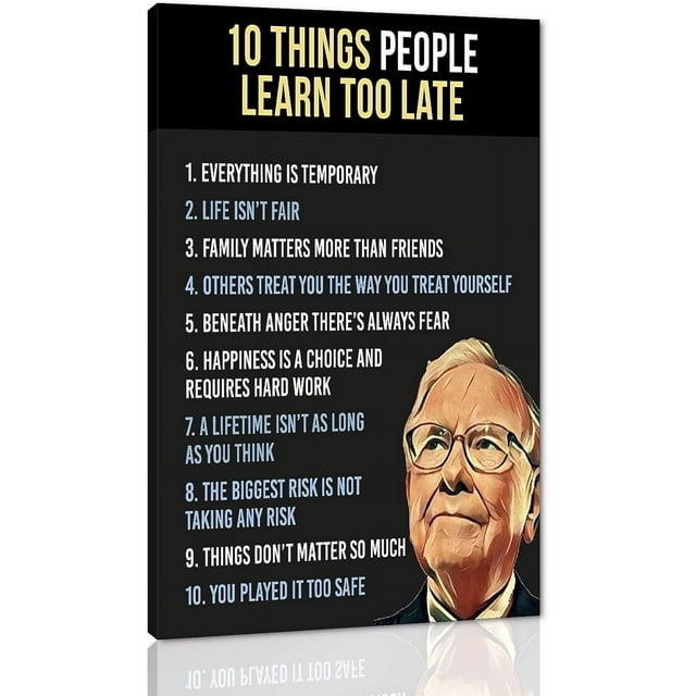 AXXPosters-Warren Buffett Quotes Ten Things People Learn Too Late ...