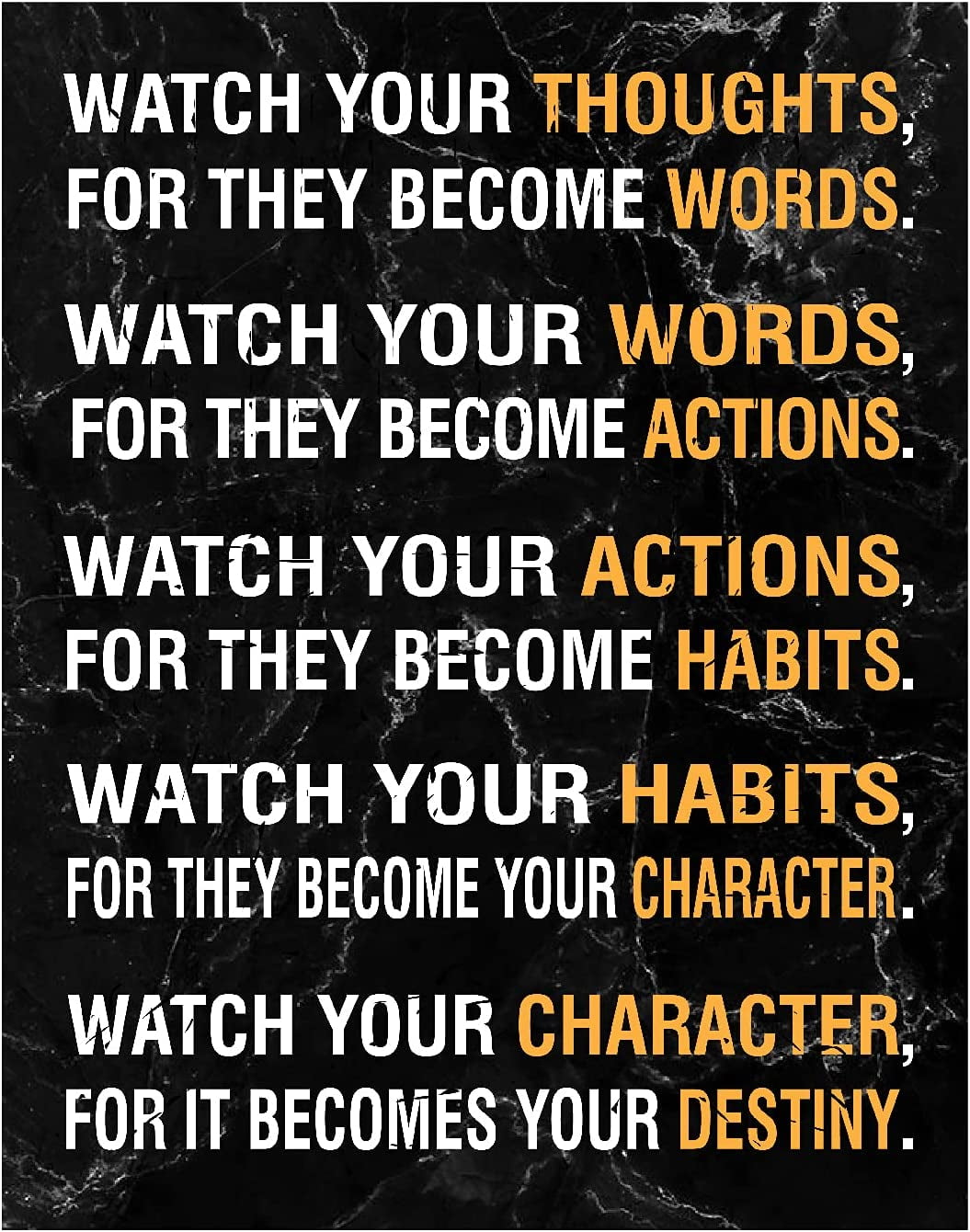 AXXPosters Watch Your Thoughts Wall Art - Positive Thinking Posters ...