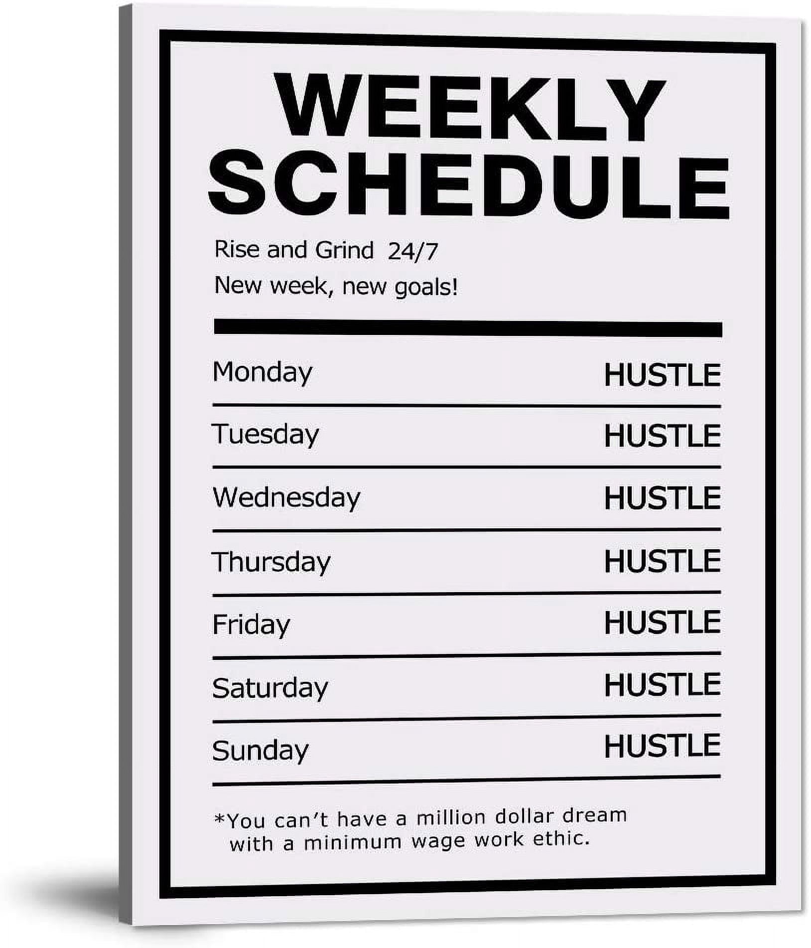 AXXPosters-Weekly Schedule Inspirational Wall Art Motivational ...