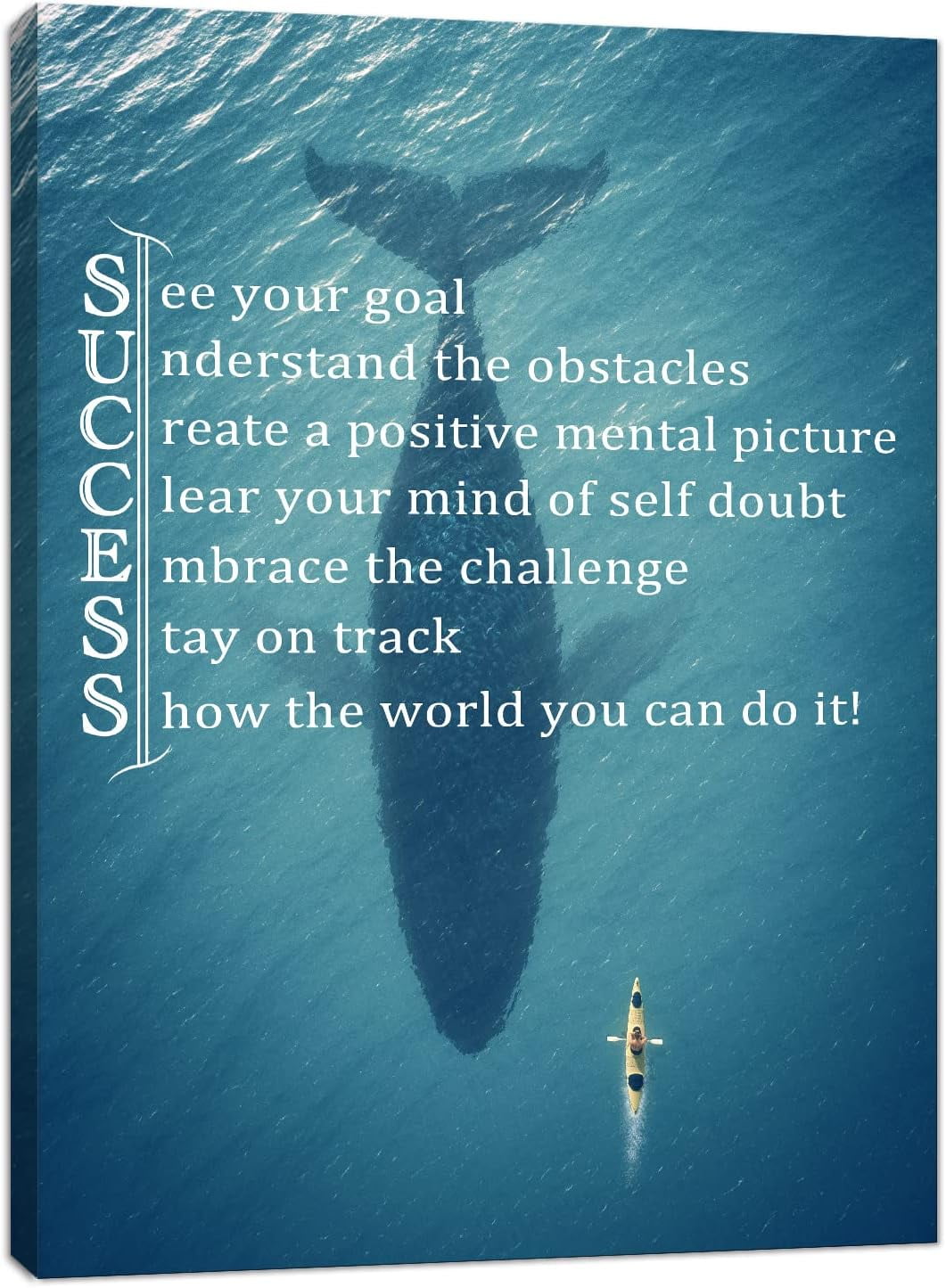 AXXPosters-Whale Shark Motivational Motto Painting Success ...