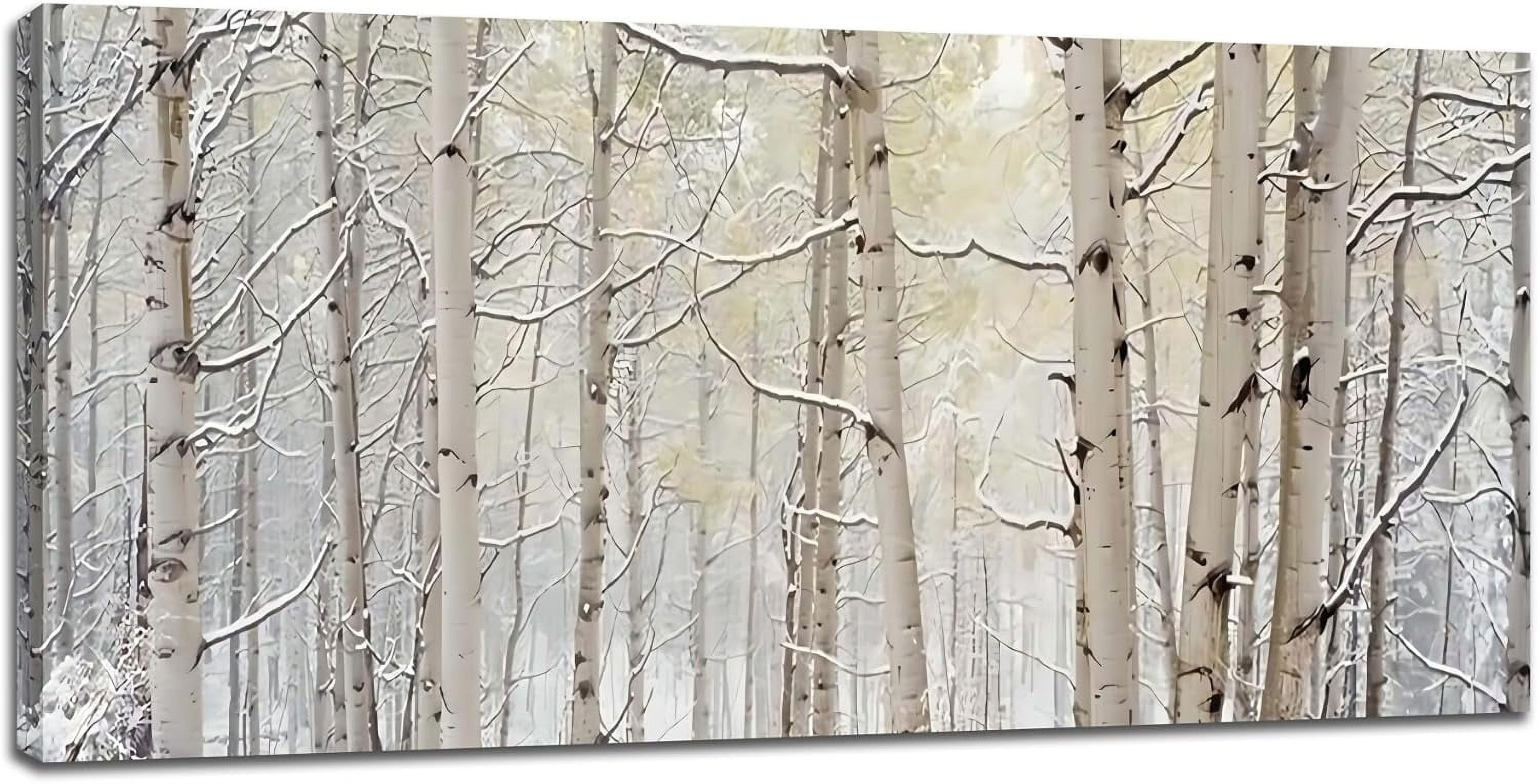 AXXPosters-White Tree Canvas Large Wall Art for Living Room Winter ...
