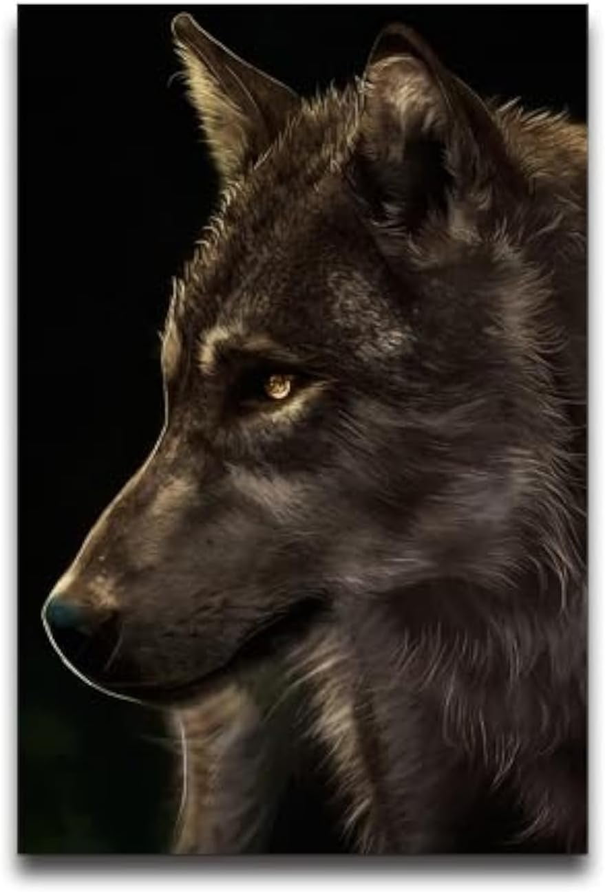 AXXPosters Wolf Painting Art Poster for Wall Decor Animal Wolf Wall ...