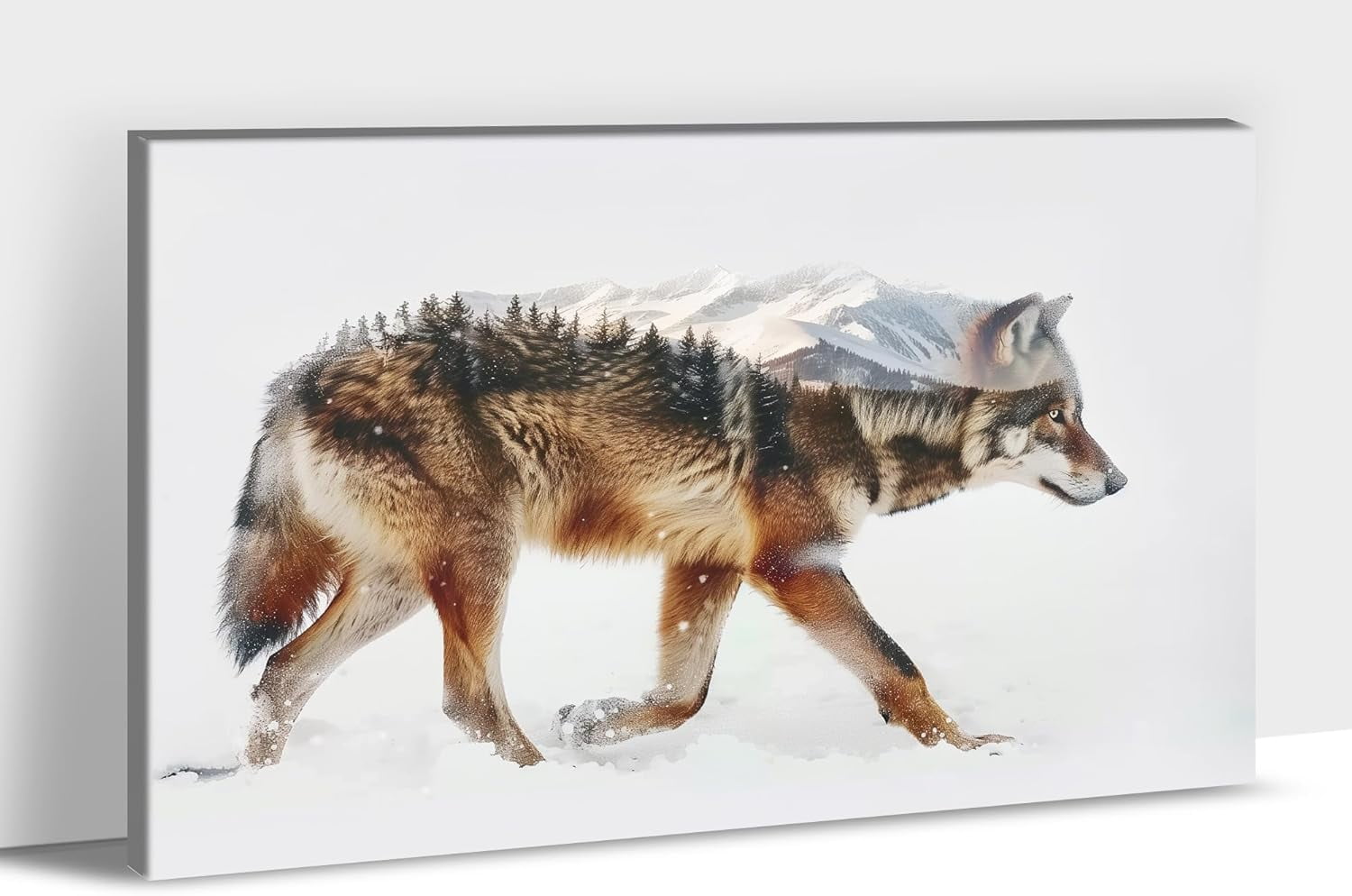 AXXPosters-Wolf Wall Art Canvas - Forest Wolf Pictures Wall Decor for ...