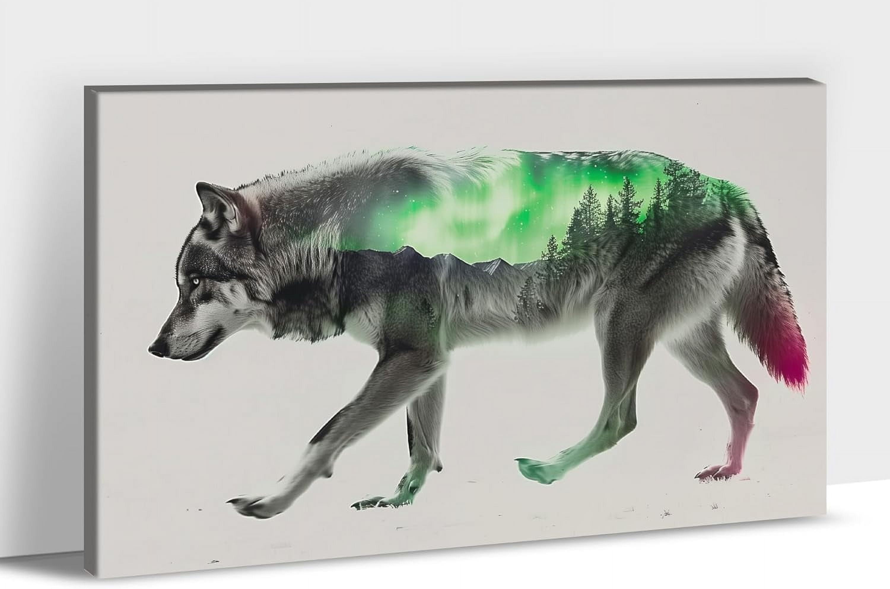 AXXPosters-Wolf Wall Art Canvas - Forest Wolf Pictures Wall Decor for ...