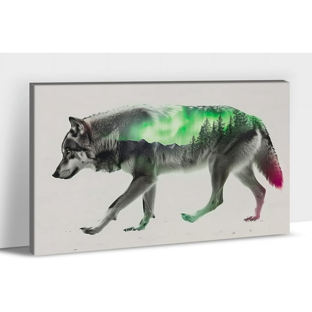 AXXPosters-Wolf Wall Art Canvas - Forest Wolf Pictures Wall Decor for Bedroom, Wolf Painting ...