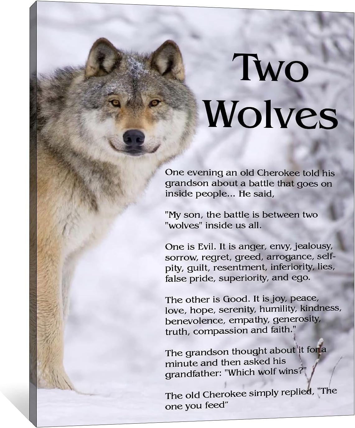 AXXPosters-Wolf Wall Art Canvas - Motivational Quotes Wolf Pictures ...