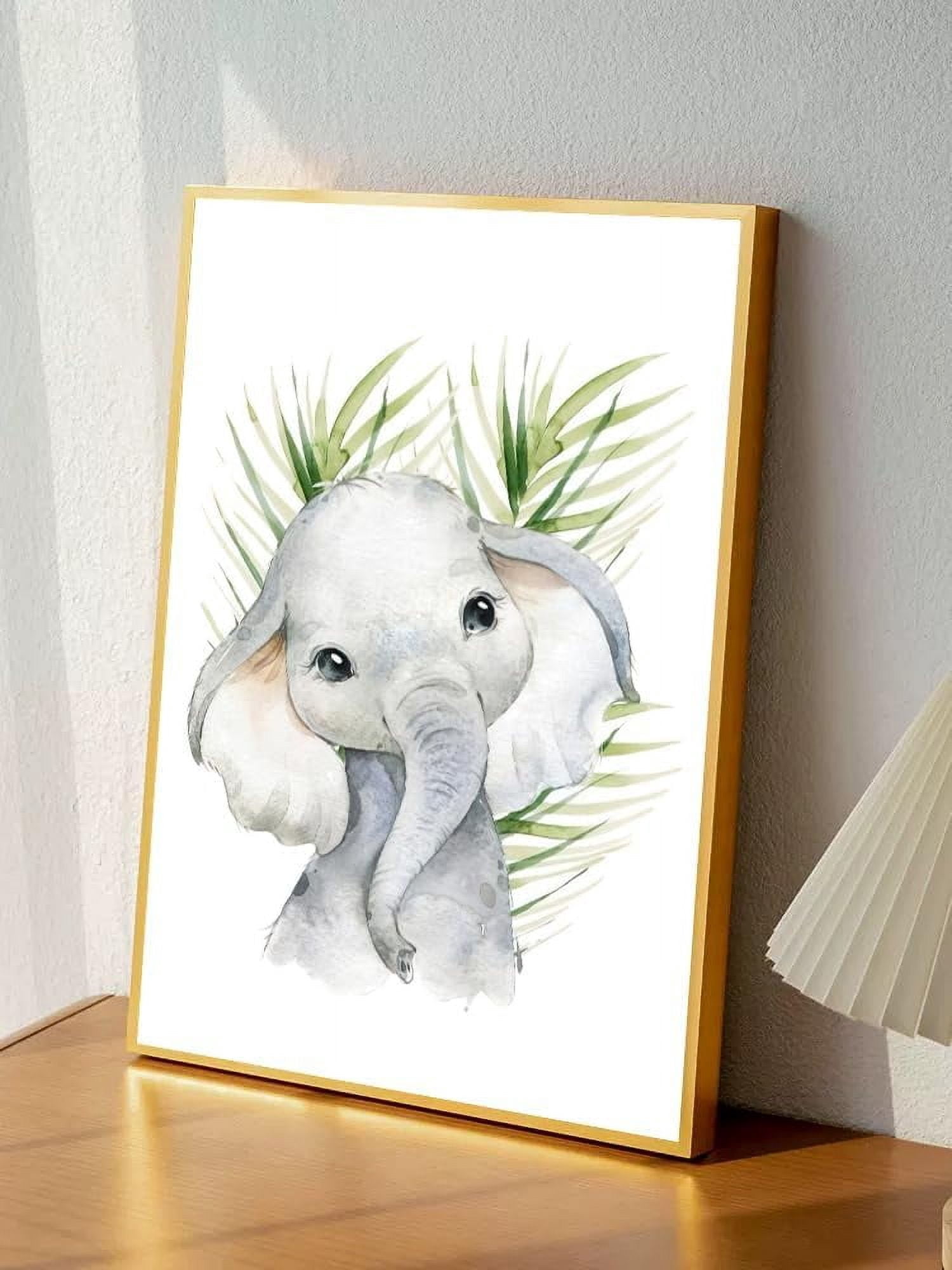 AXXPosters Young Elephant Canvas Wall Art Animals Cute Baby Elephant ...