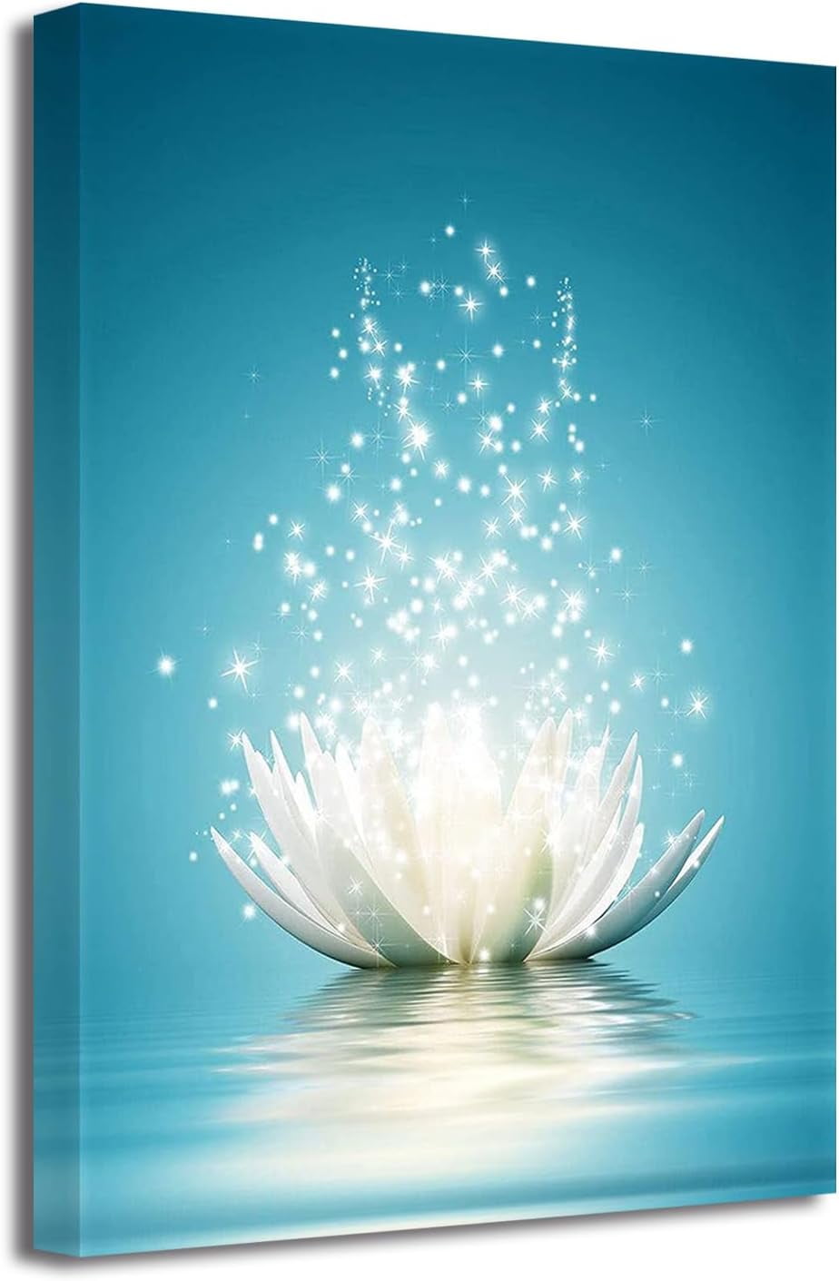 AXXPosters-Zen Canvas Wall Art White Lotus Flower Bloom in Water ...