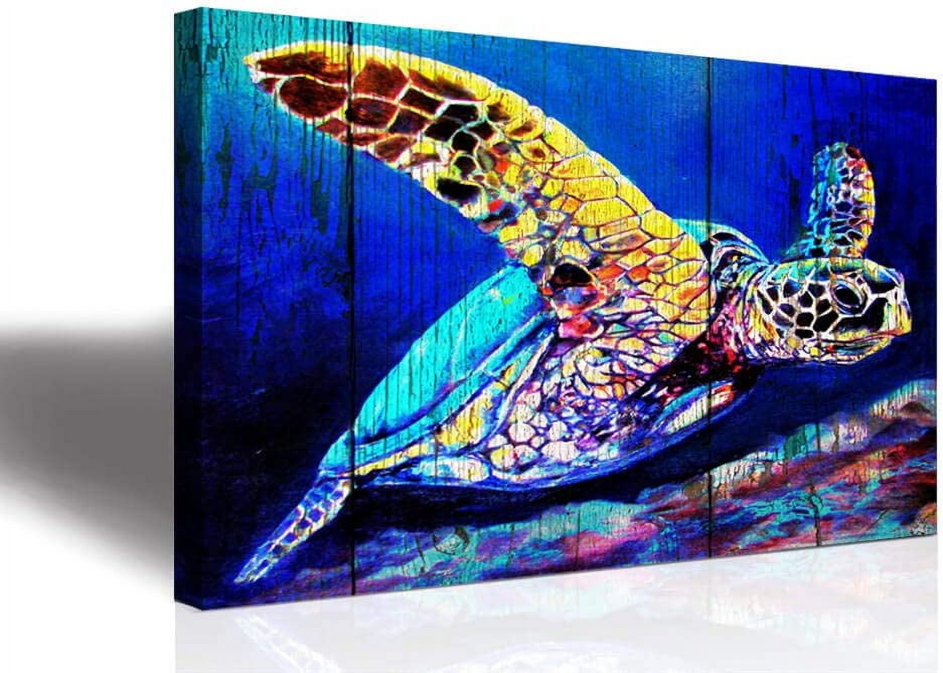 AXXPosters-sea Turtle Home Wall Art Decor - Ocean Theme Mediterranean ...