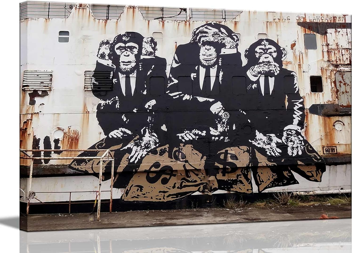 AXXPosters3 Wise Monkeys Graffiti Banksy Canvas Wall Art Don't Listen ... AXXPosters3 Wise Monkeys Graffiti Banksy Canvas Wall Art Don't Listen ...