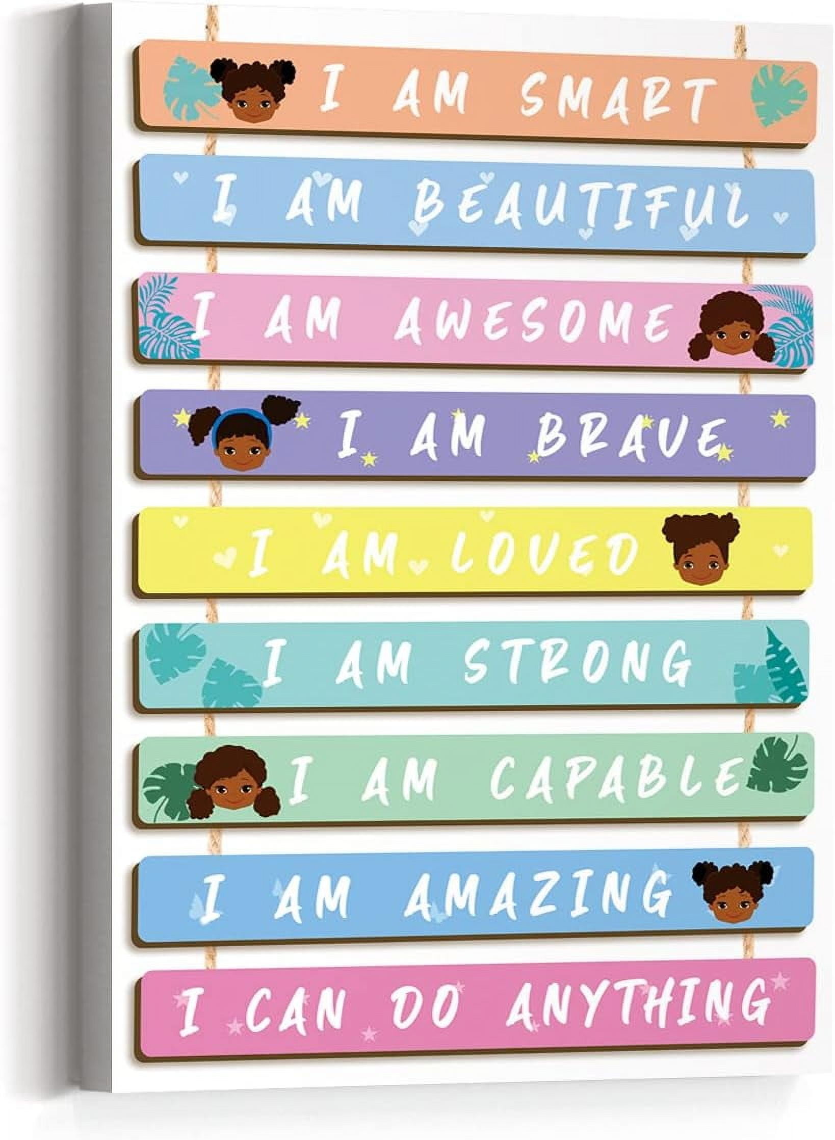 AXXPostersAffirmation Wall Decor,I Am Smart Black Girl Affirmation ...