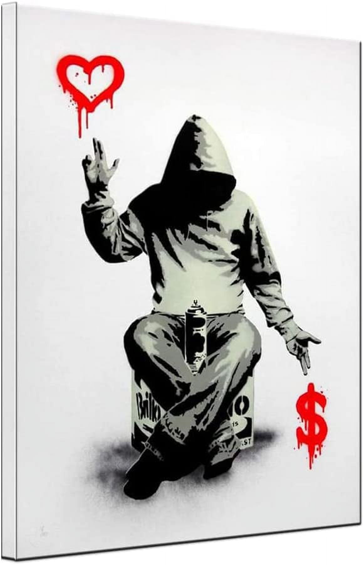 AXXPostersBanksy Poker Cards Hearts Ace Artwork for Living Room Wall ...