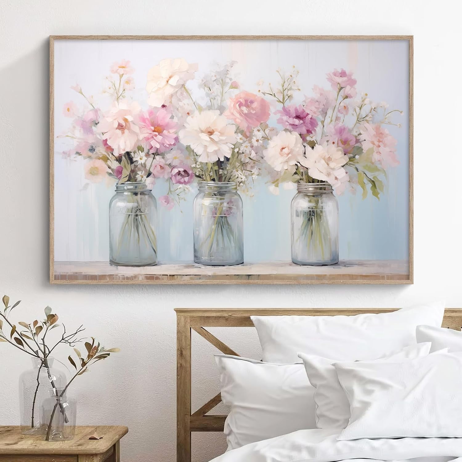 AXXPostersBathtub with Flowers Wall Art Bathroom Flower Pictures ...