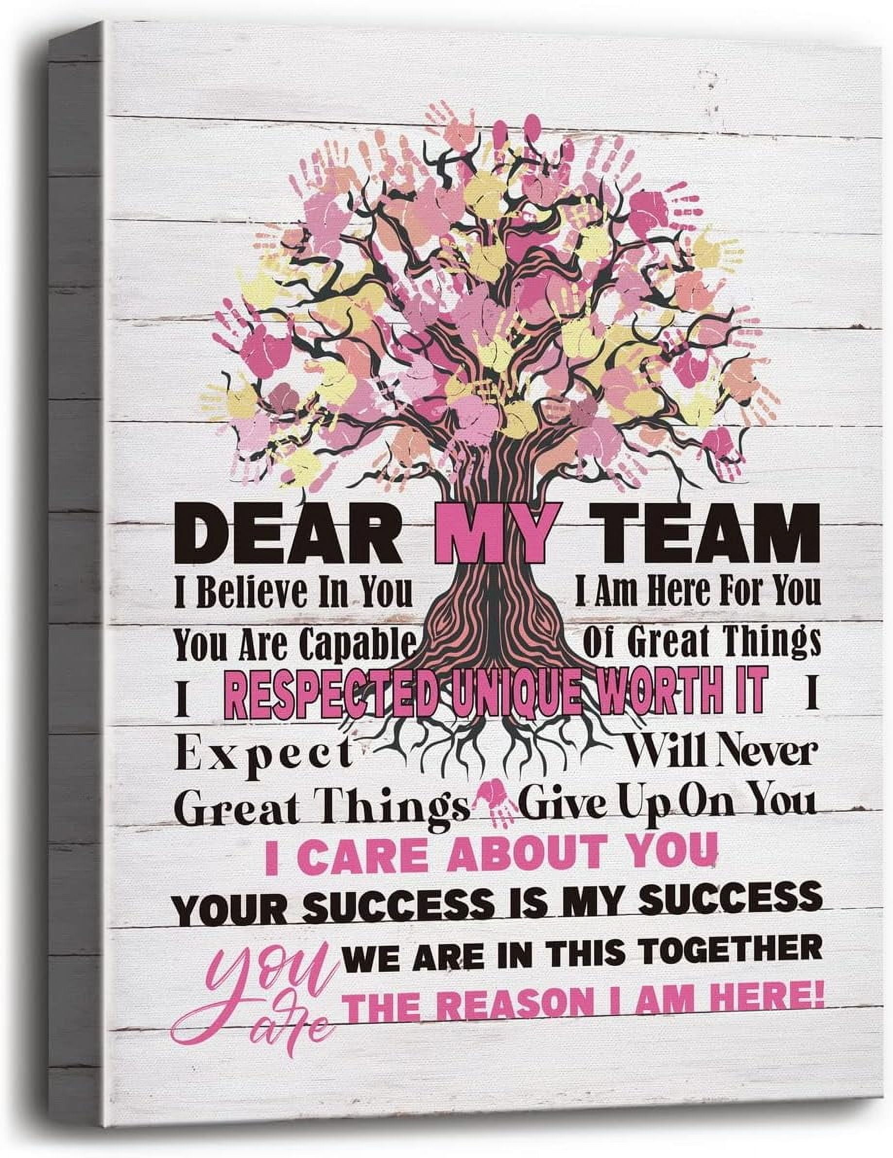 AXXPostersCanvas Wall Art, Dear My Team Inspirational Quote Canvas ...