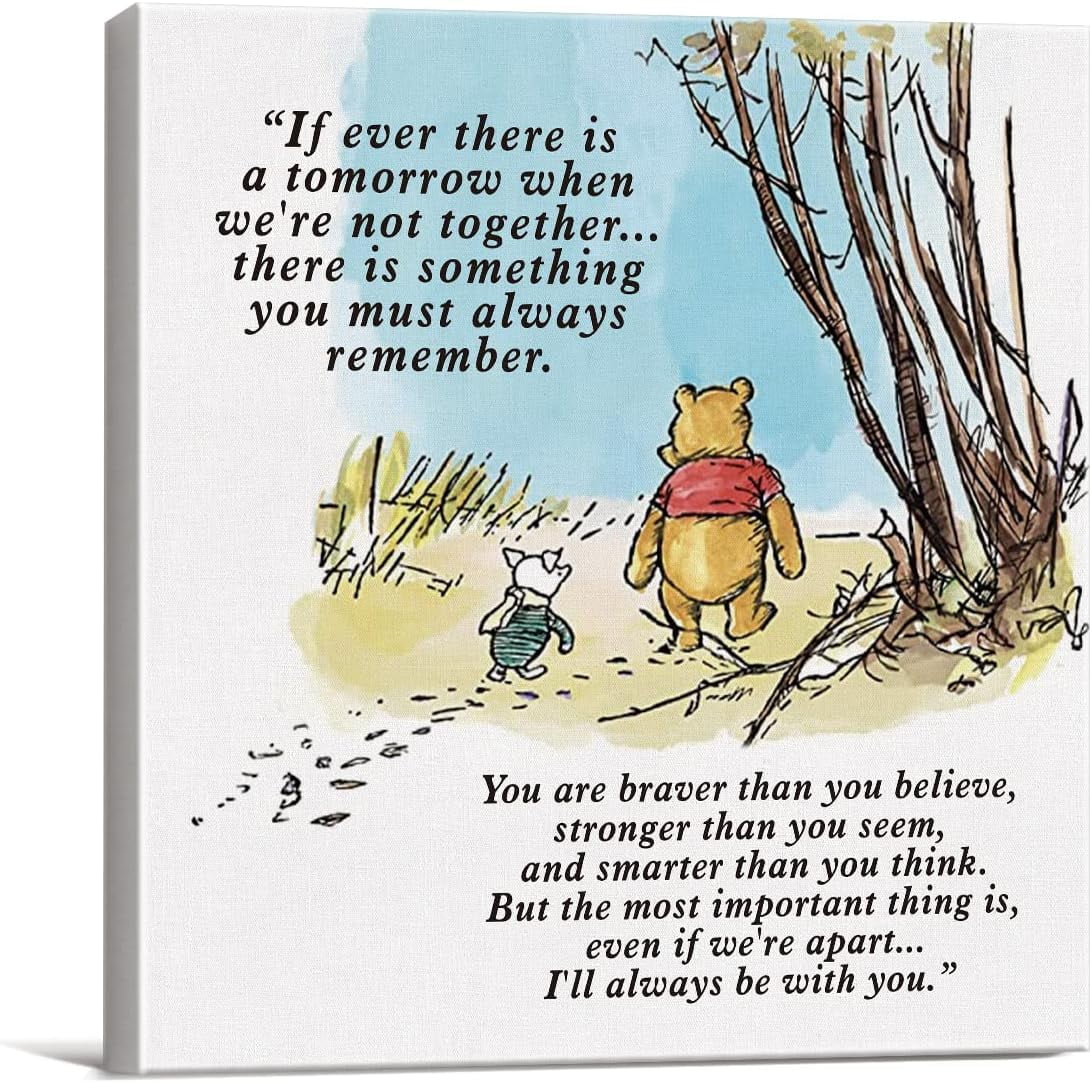 AXXPostersClassic Winnie the Pooh Wall Art Decor How Do You Spell Love Quote Canvas Painting ...
