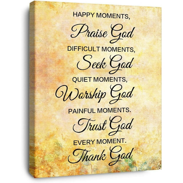 AXXPostersHappy Moments Praise God Wall Art,Christian Canvas Wall Art ...