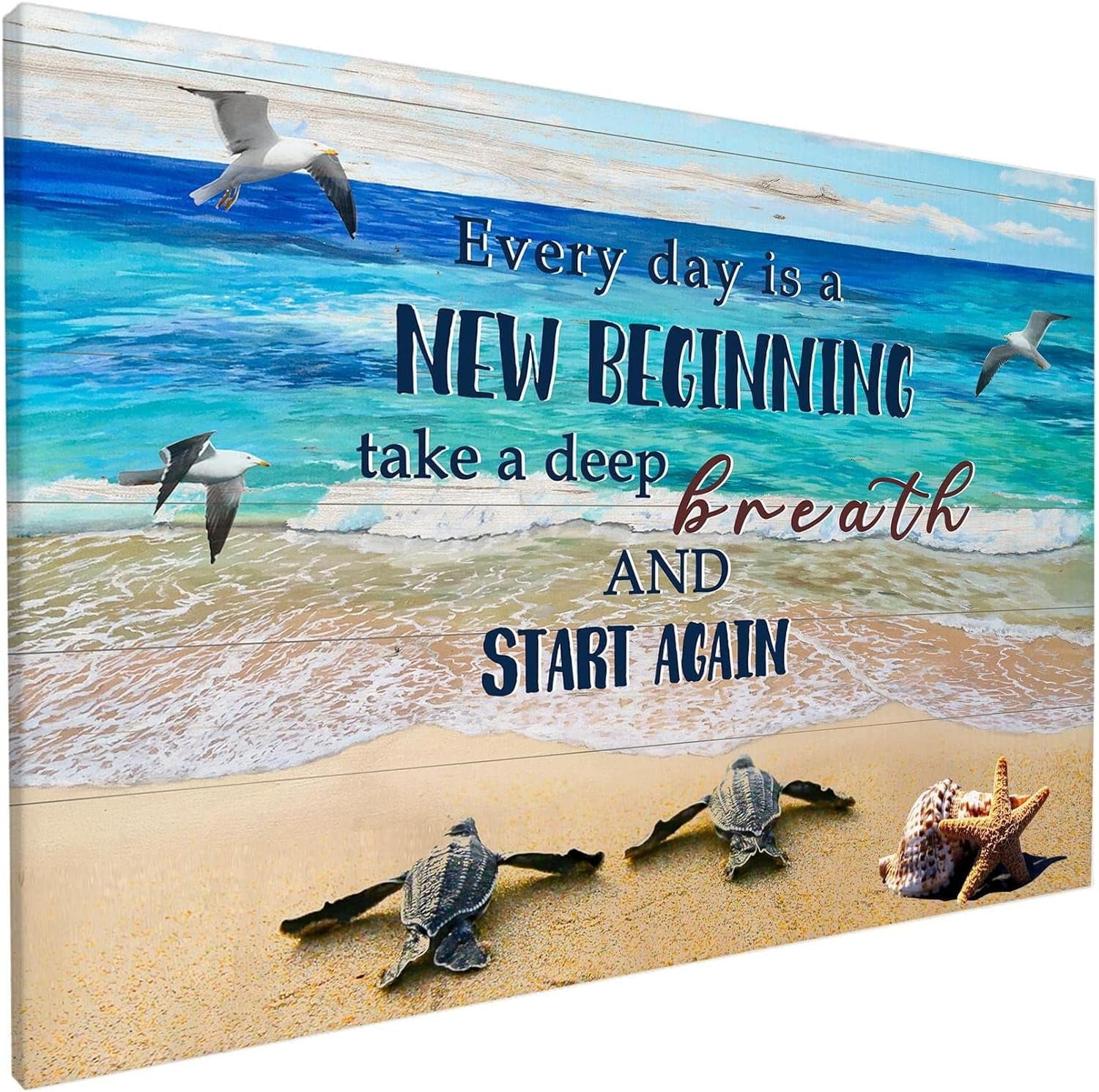 AXXPostersInspirational Wall Art Motivational Ocean Beach Scenery ...