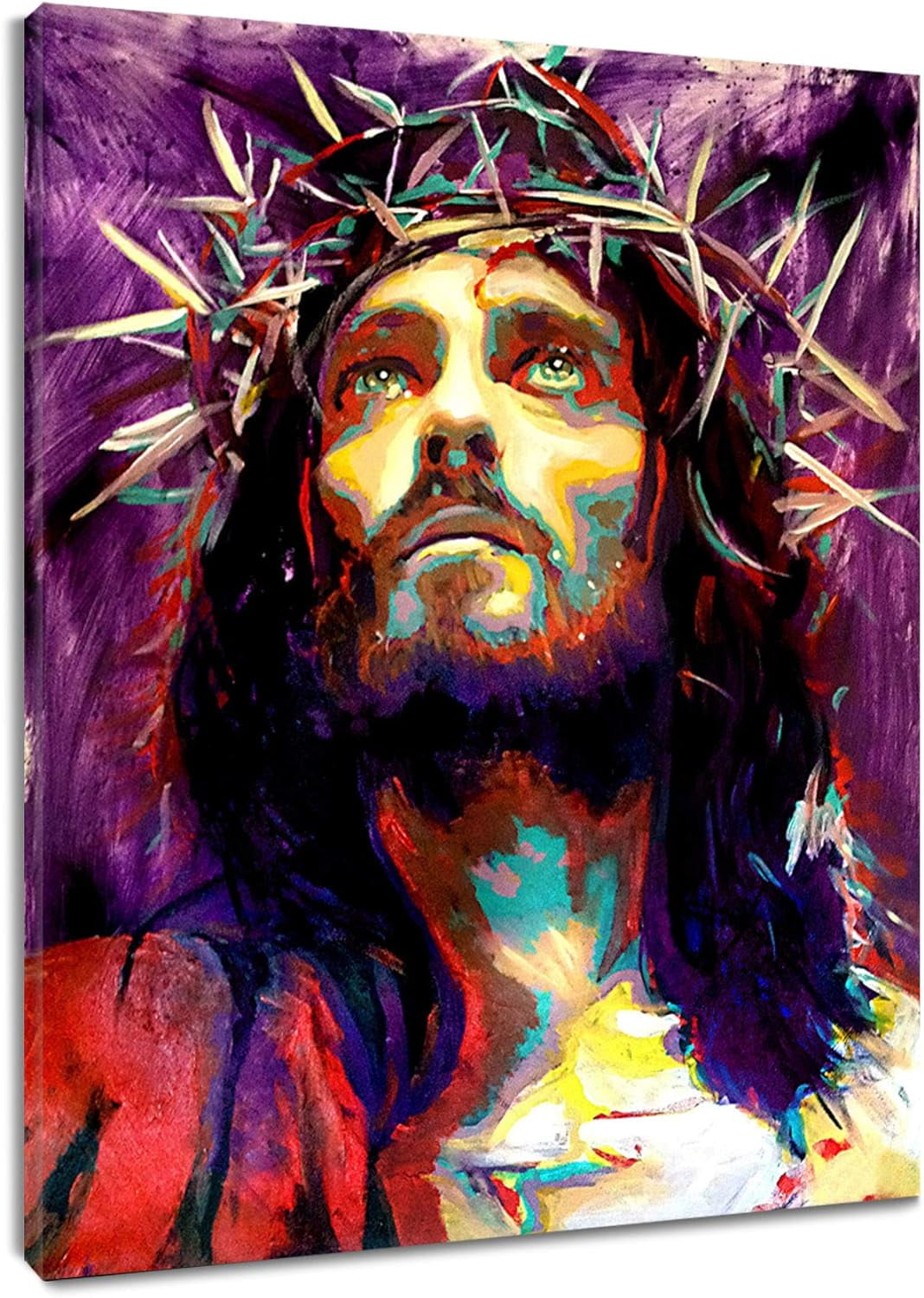 AXXPostersJesus Christ Wall Art Watercolor Christian Jesus Portrait ...