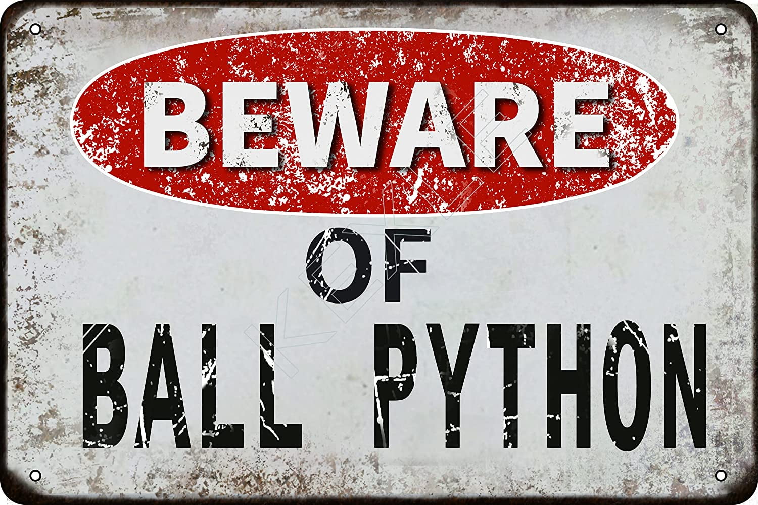 AXXTinsing Beware of Ball Python vintage Metal Tin Sign Retro Funny Tin ...