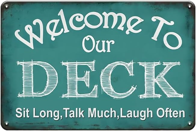 AXXTinsing Deck Signs and Decor Outdoor - Welcome To Our Deck Sign ...