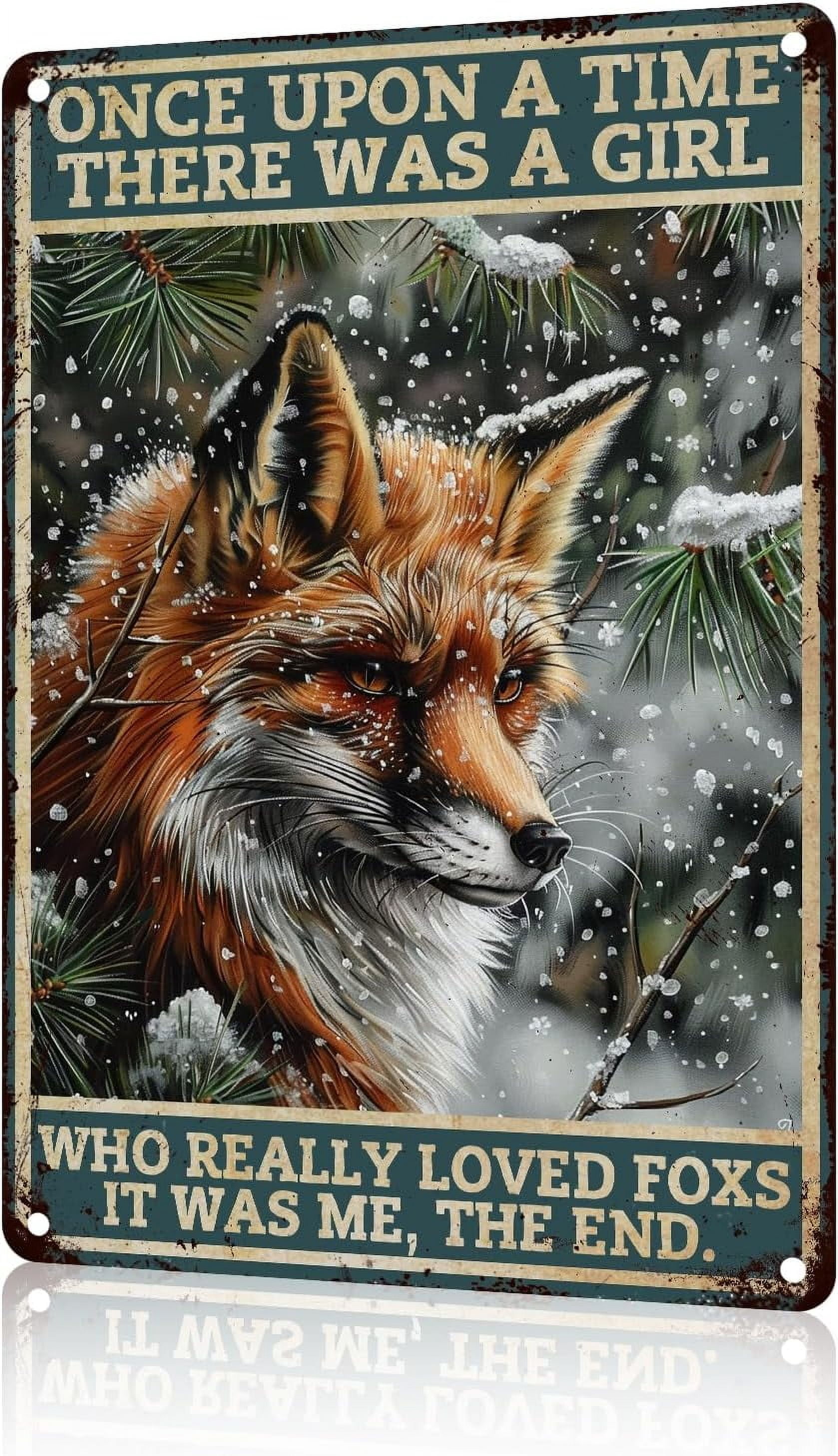AXXTinsing Fox Metal Sign Once Upon A Time There Was A Girl Who Really ...