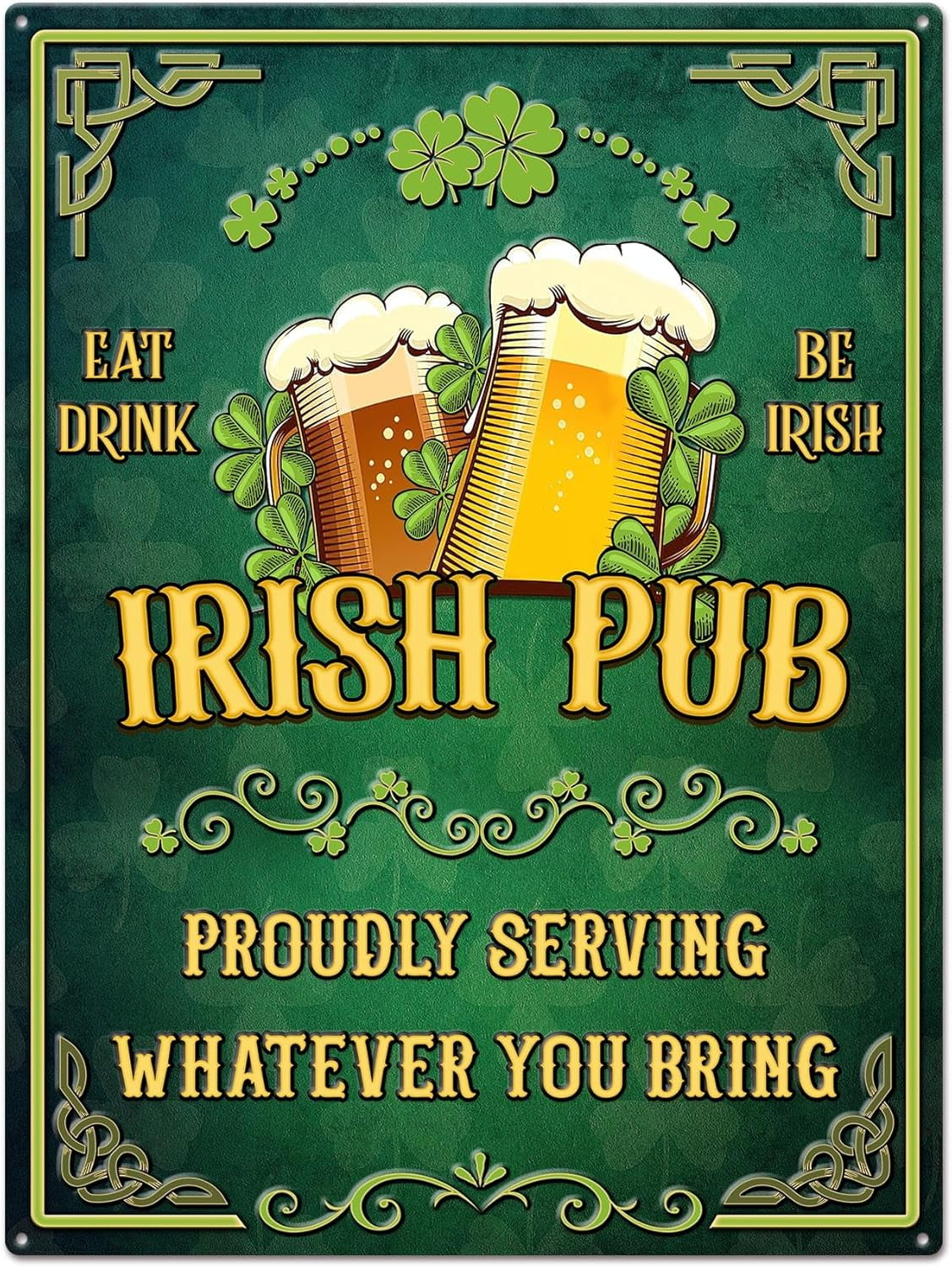 AXXTinsing Irish Pub Metal Sign Wall Plaque, St. Patrick's Day Decor, Ireland Dublin Home ...