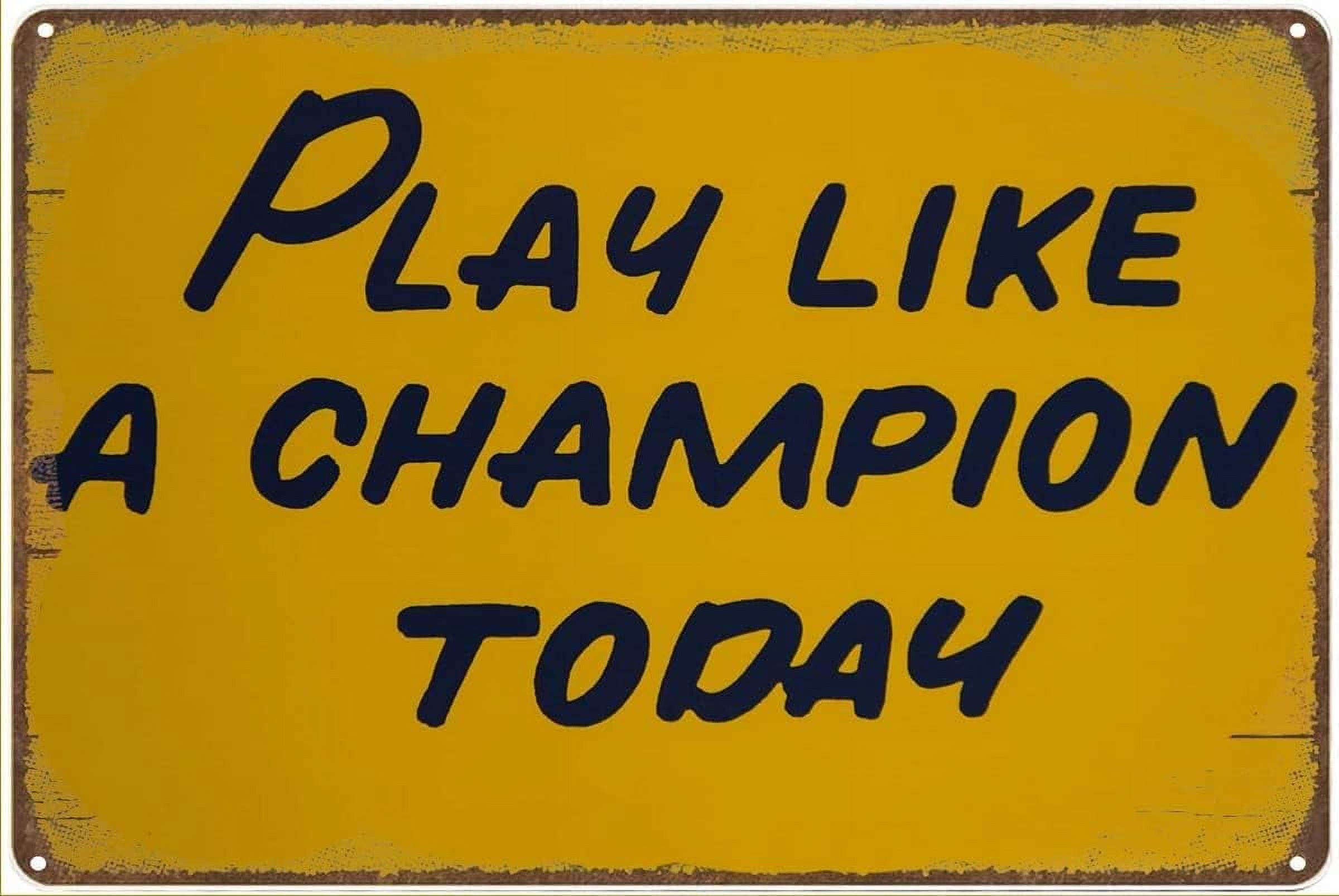 AXXTinsing Play Like a Champion Today Antique Metal Tin Sign Bar Home ...