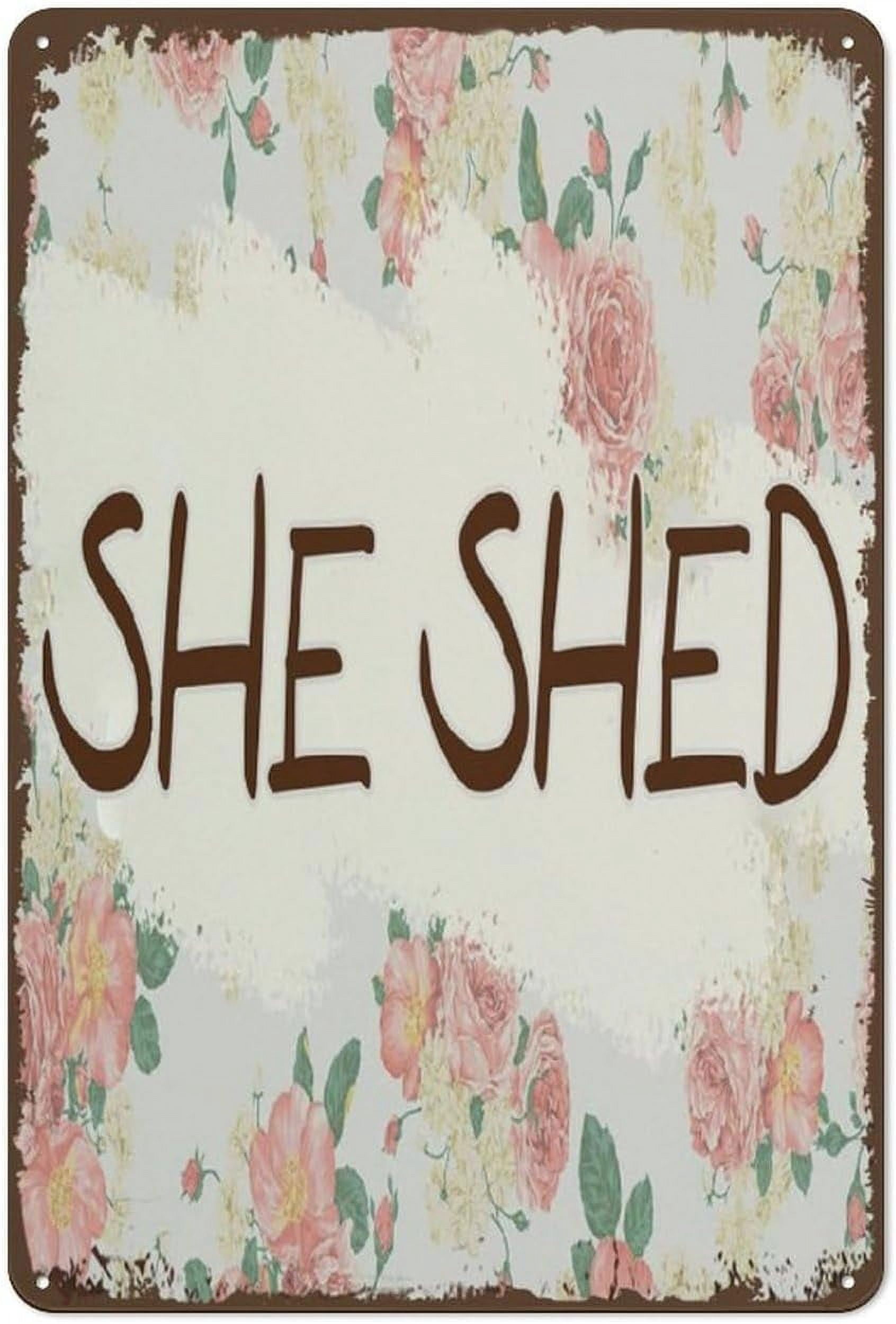 AXXTinsing Vintage Metal Tin Sign She Shed Metal Sign Farmhouse Wall ...