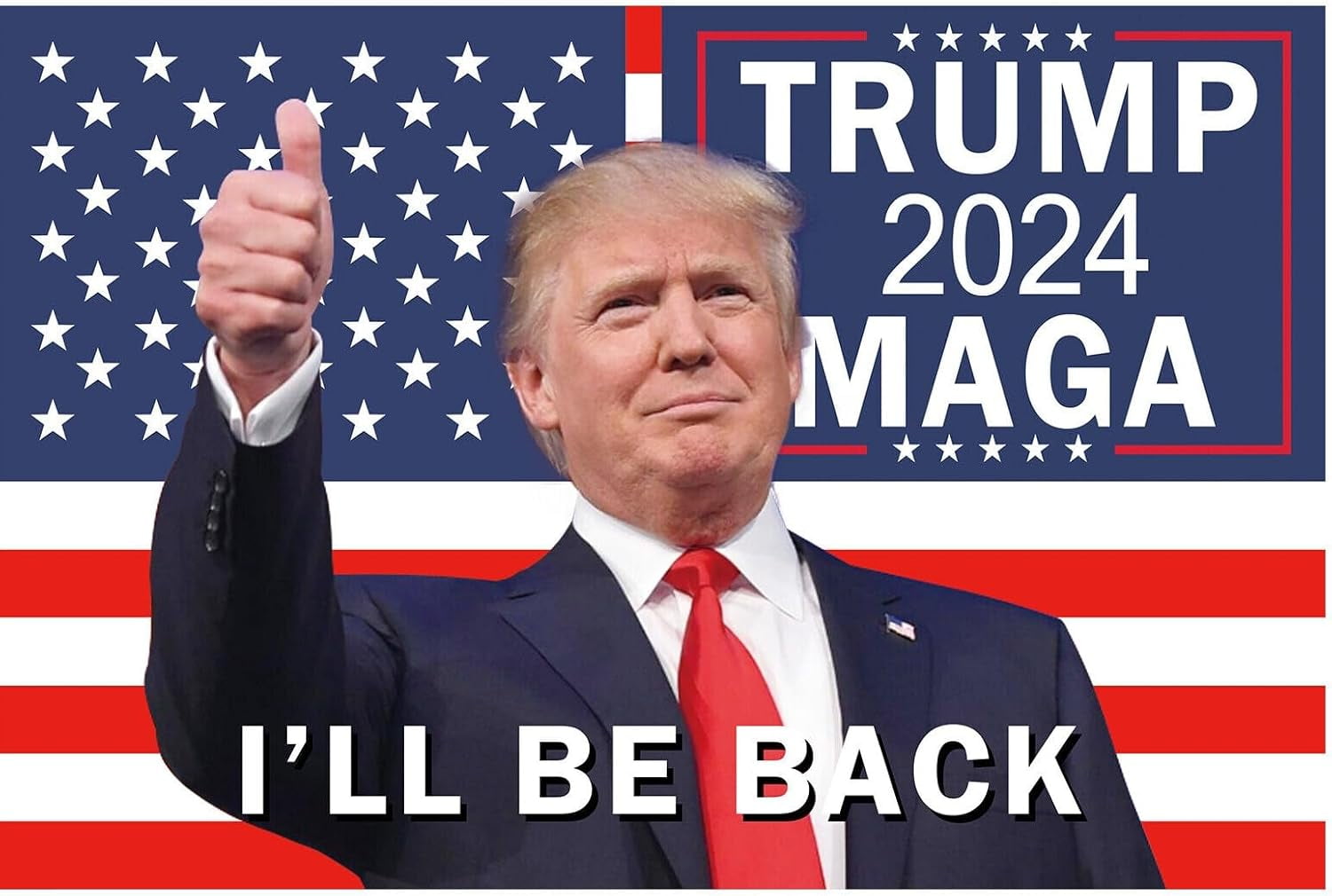 AXXTinsing Vintage Trump 2024 I Will Be Back Maga Aluminium Metal Tin ...