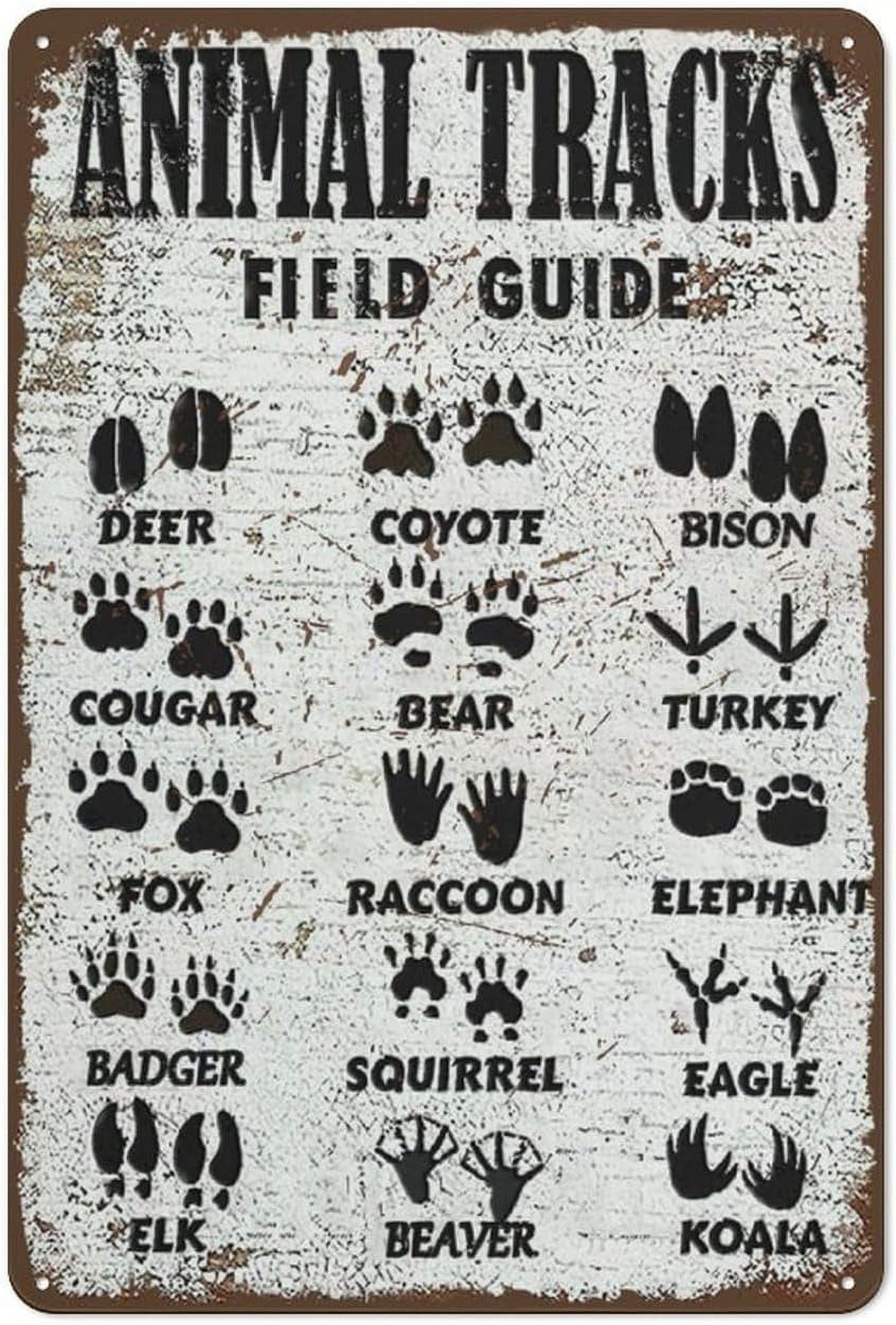 AXXTinsing Woodland Nursery Decor Animal Tracks Tin Sign Rustic Home ...