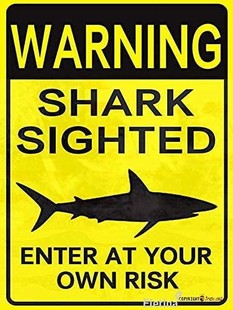 AXXTinsing twinkle Metal Tin Signs Warning Shark Sighted Enter at Your ...