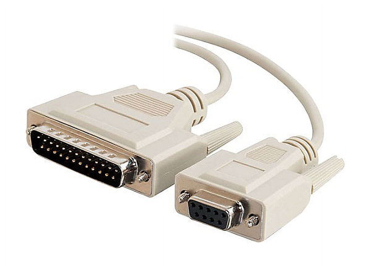 AYA 25Ft. (25 Feet) DB9 Female to DB25 Male AT Serial Modem Cable with ...