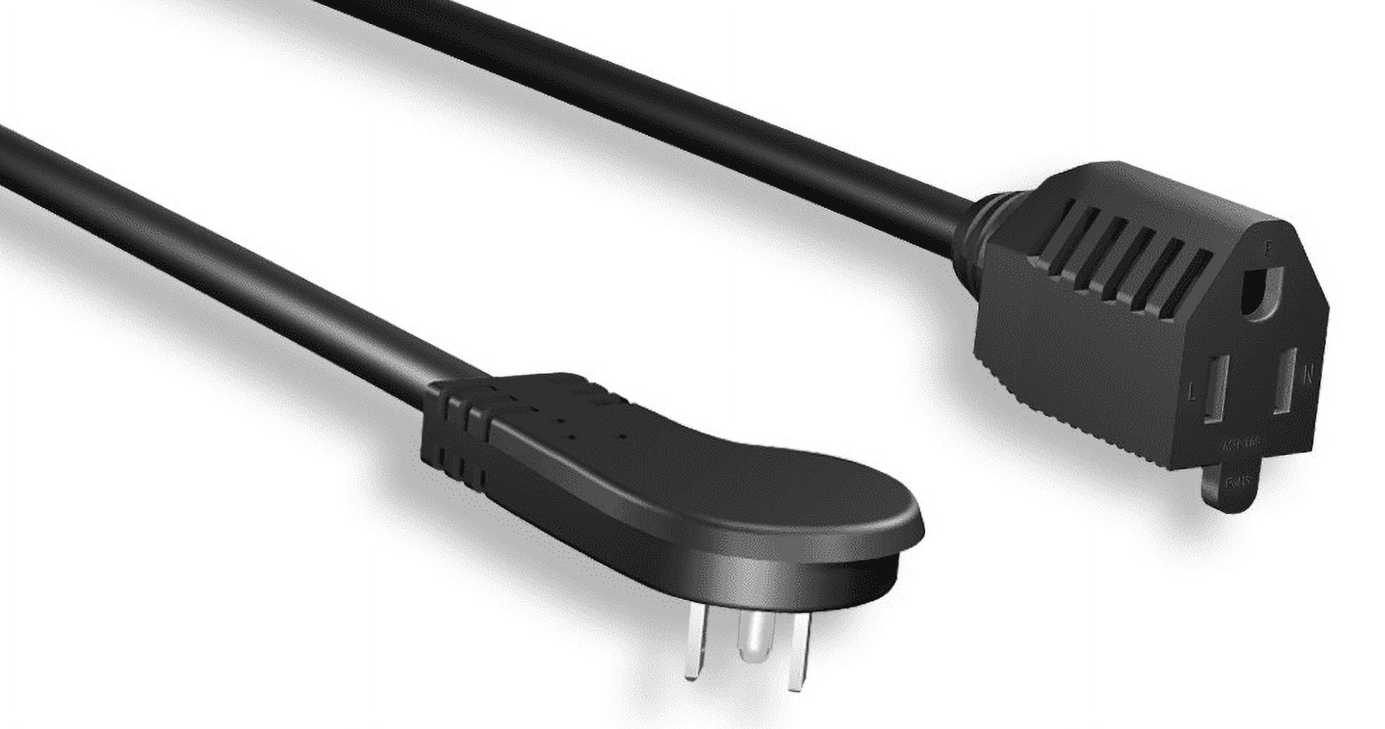 AYA 2Ft (2 Feet) 16AWG Low Profile Angled NEMA 5-15P to NEMA 5-15R ...