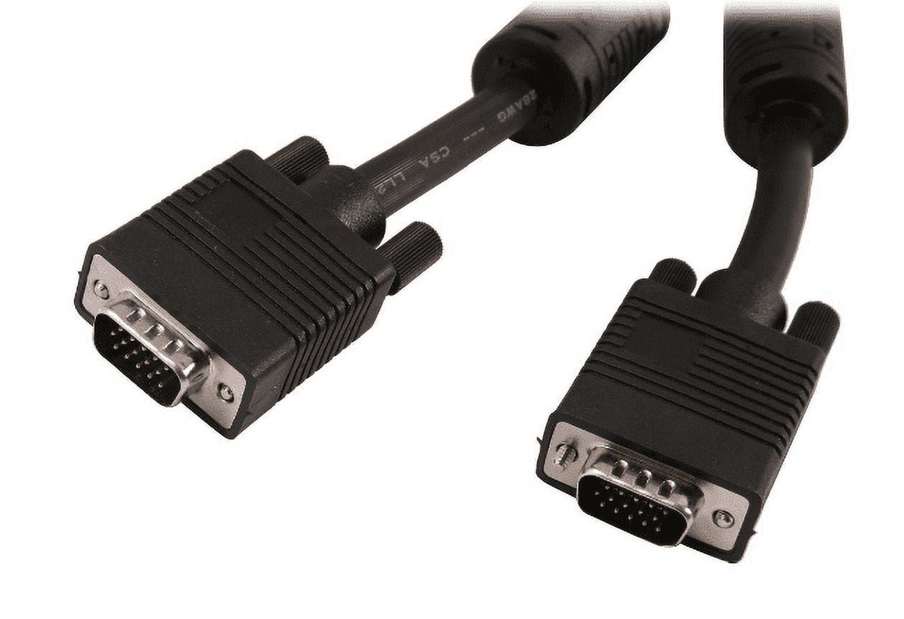 AYA 6Ft. (6 Feet) SVGA Male/Male Monitor Cable 28AWG w/Dual Ferrites ...